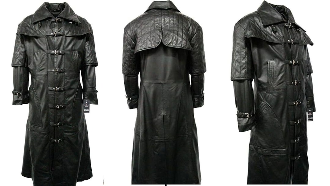 Steampunk Faux Leather Matrix Trench Coat Vampire Costume Long Coat - Etsy