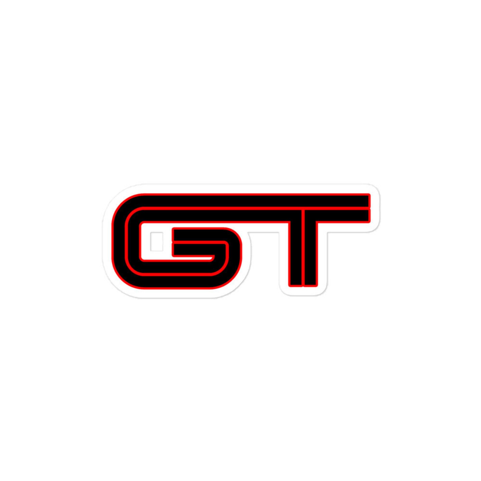 GT Muscle Car Sticker - Red & Black, Durable High Opacity Adhesive ...