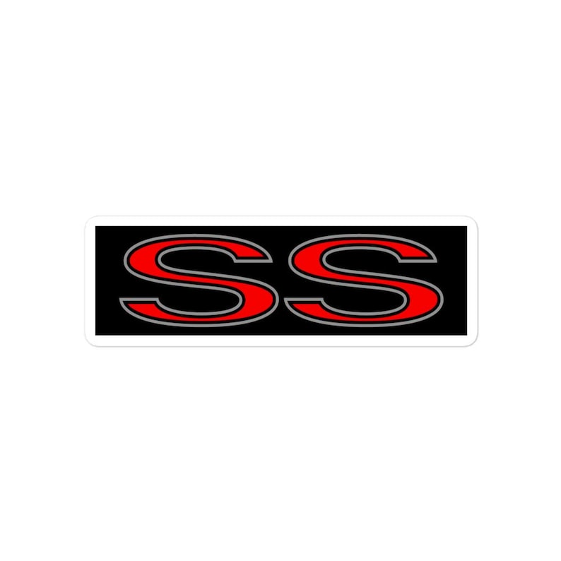 Old School Red SS Muscle Car Emblem Sticker - Durable Adhesive Vinyl ...