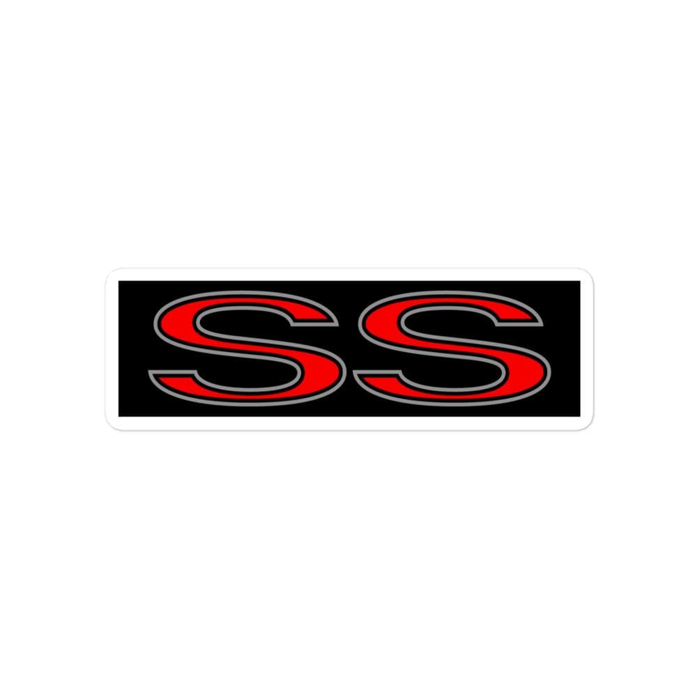 Old School Red SS Muscle Car Emblem Sticker - Durable Adhesive Vinyl ...