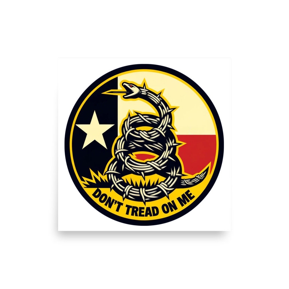 Texas Razor Wire Snake Matte Poster - USA, America, Freedom, Border ...