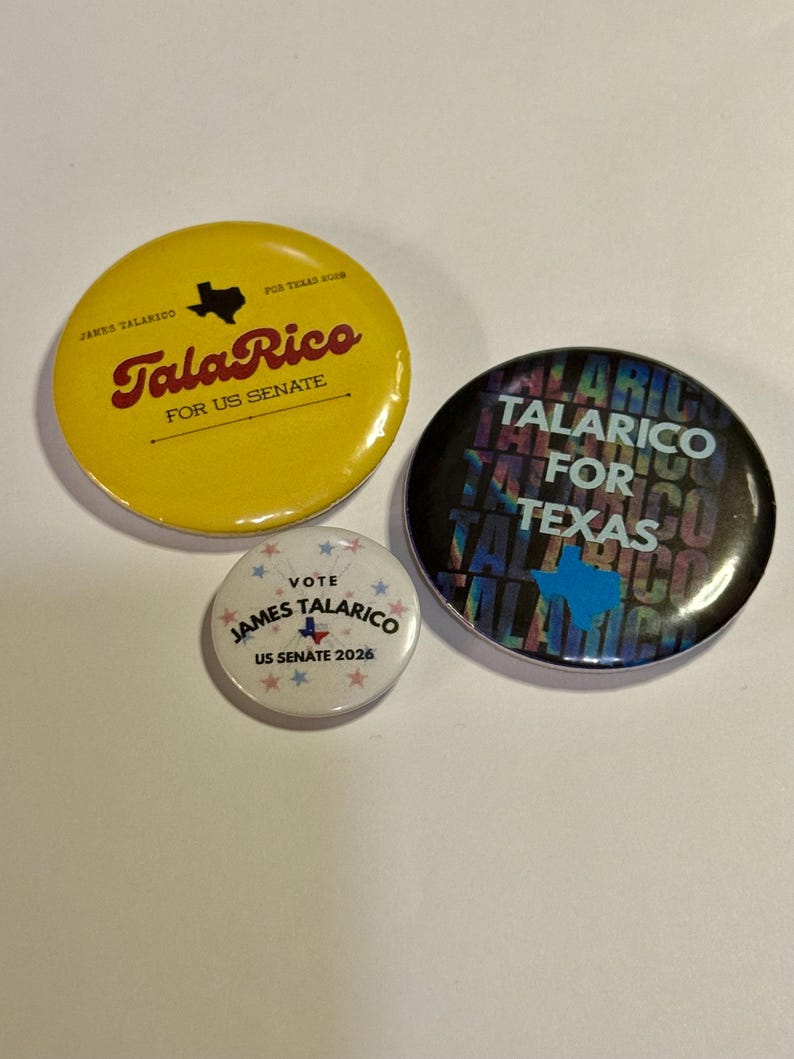James Talarico for US Senate 2026 Campaign Buttons | Texas Political ...