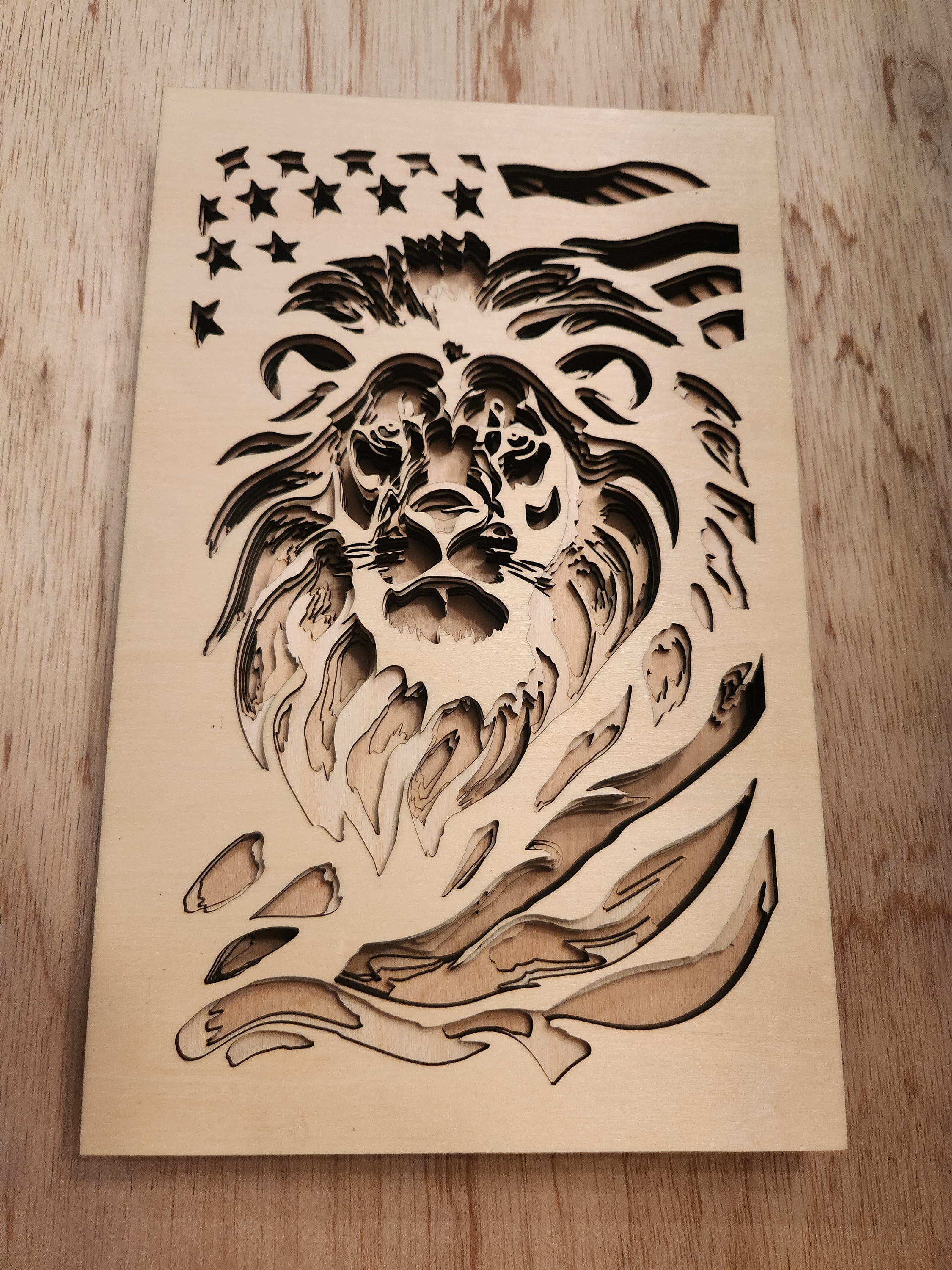 Lion Multilayer SVG/ Lion Cut File/ 3D Layer/ Plywood Cutting/ Paper ...