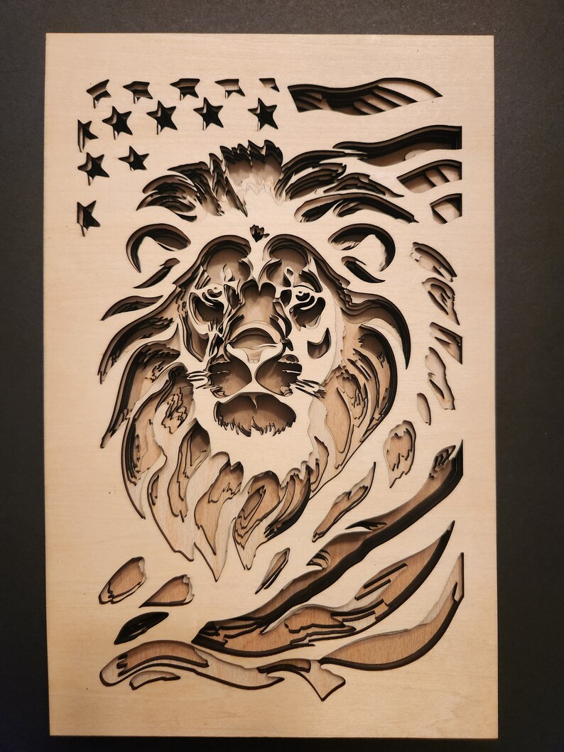 Lion Multilayer SVG/ Lion Cut File/ 3D Layer/ Plywood Cutting/ Paper ...