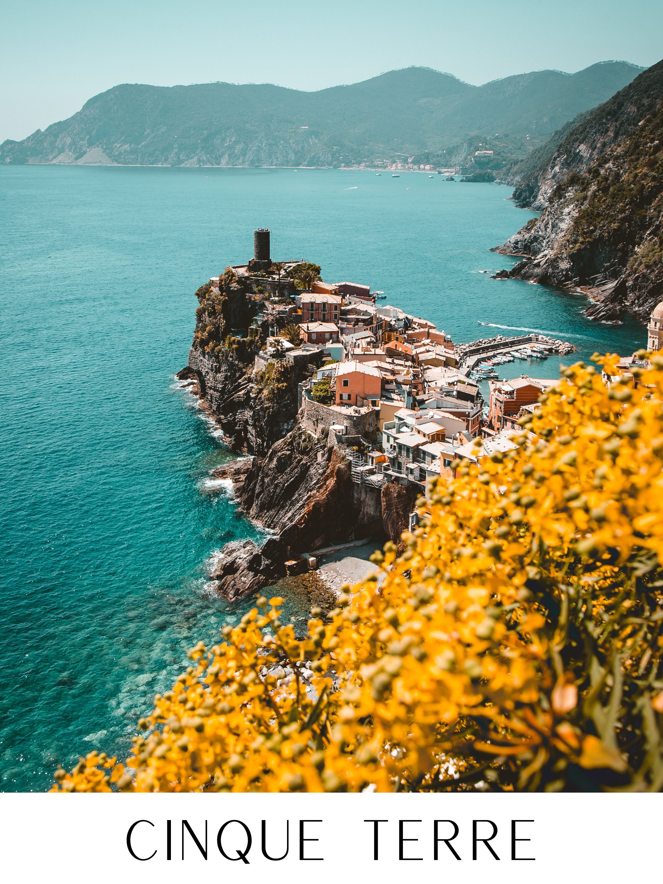 Cinque Terre Liguria Italy Travel Poster Downloadable Digital Print ...