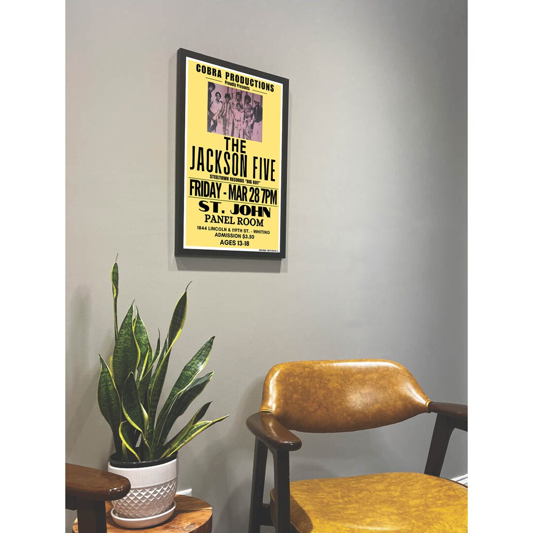 Vintage 1969 Framed Concert Poster Print of the Jackson Five - Etsy