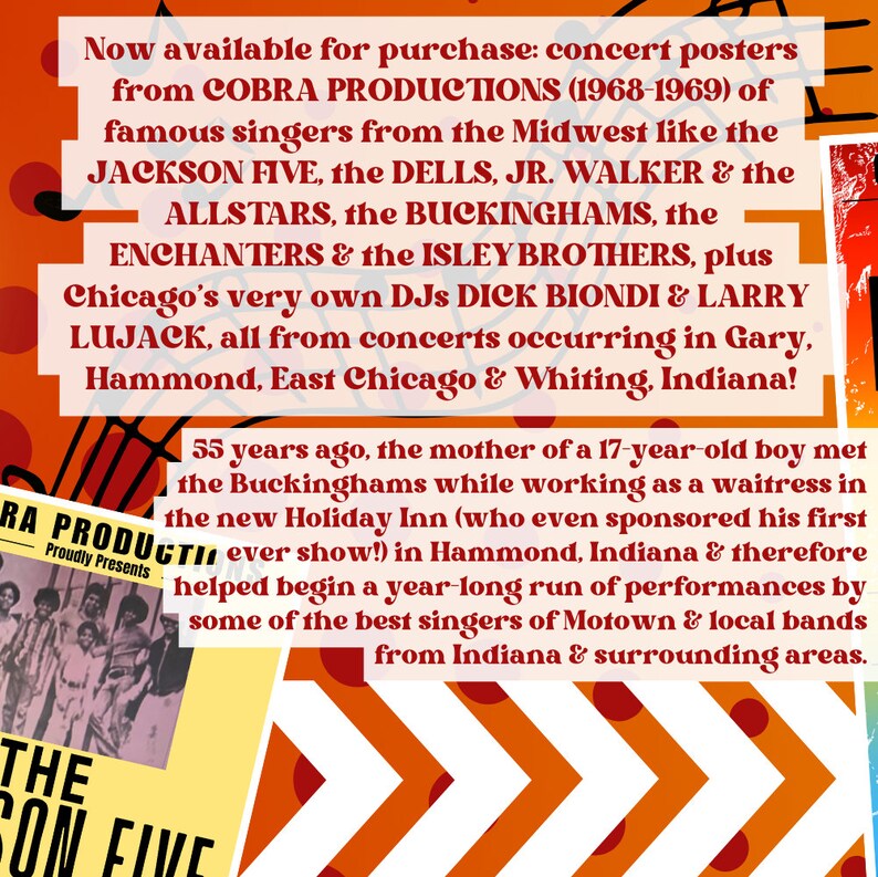 Vintage 1969 Framed Concert Poster Print of the Dells, Baby Huey & the ...