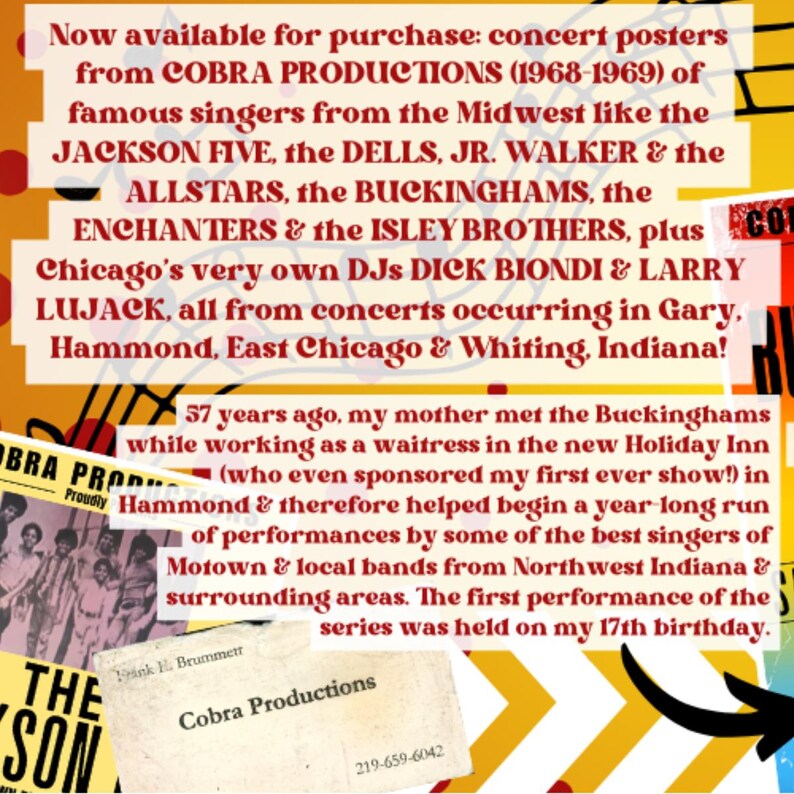 Vintage 1969 Framed Concert Poster Print of the Jackson Five - Etsy
