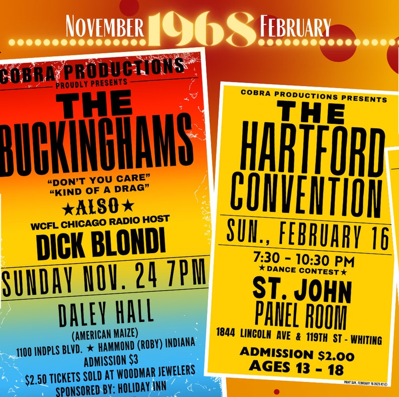 Vintage 1968 Framed Concert Poster Print of the Buckinghams Band - Etsy