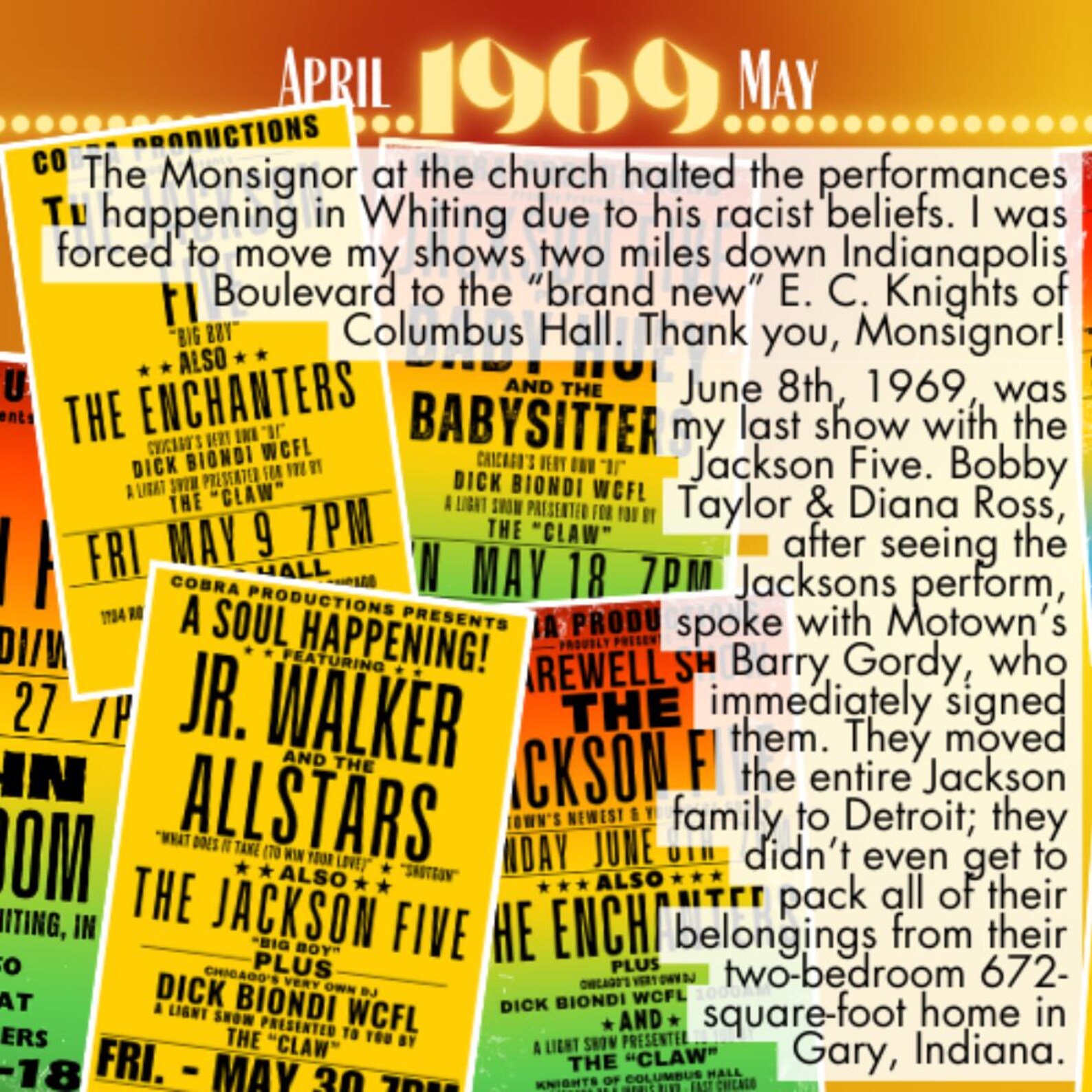 Vintage 1969 Framed Concert Poster Print of the Dells, Baby Huey & the ...