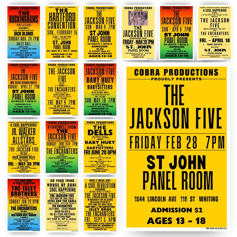 Vintage 1969 Framed Concert Poster Print of the Jackson Five - Etsy