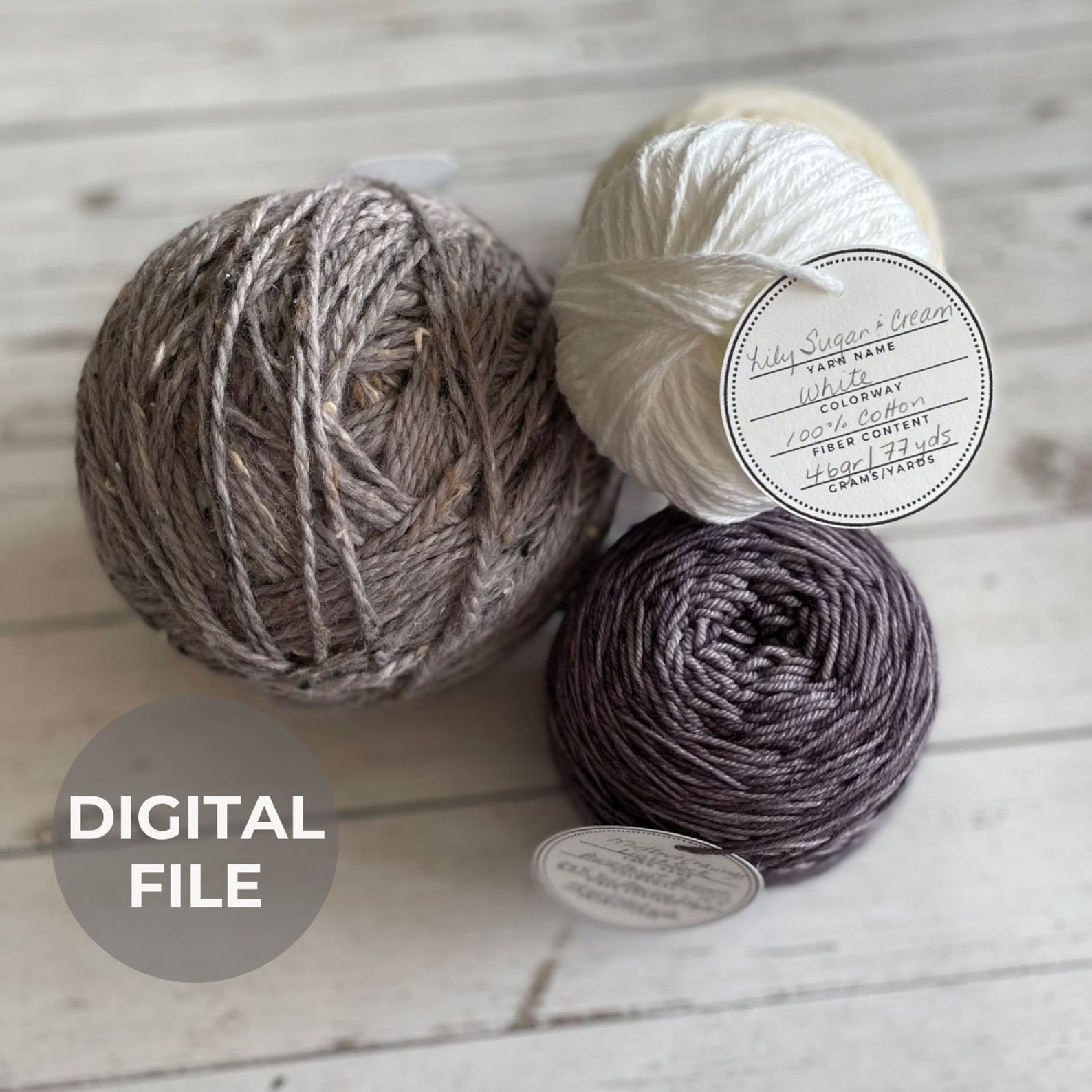 Printable Yarn Label, Yarn Storage Printable Tag, Yarn ID Tag, Yarn ...