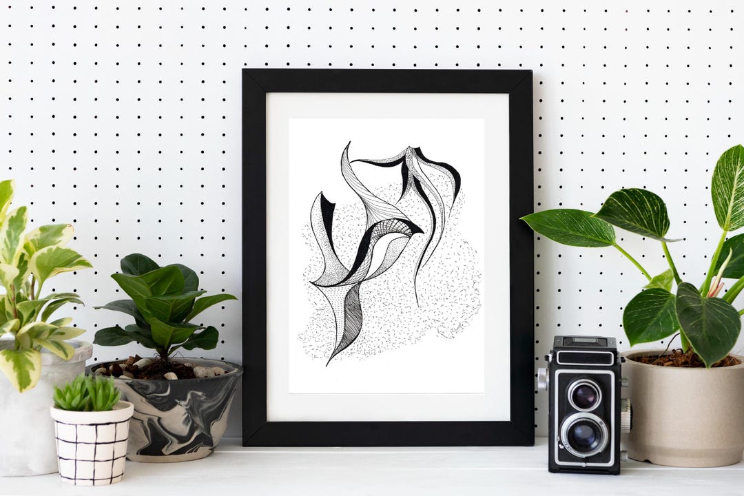 Original Ink Drawing Modern Wall Decor Contemporary Art Modern Abstract ...