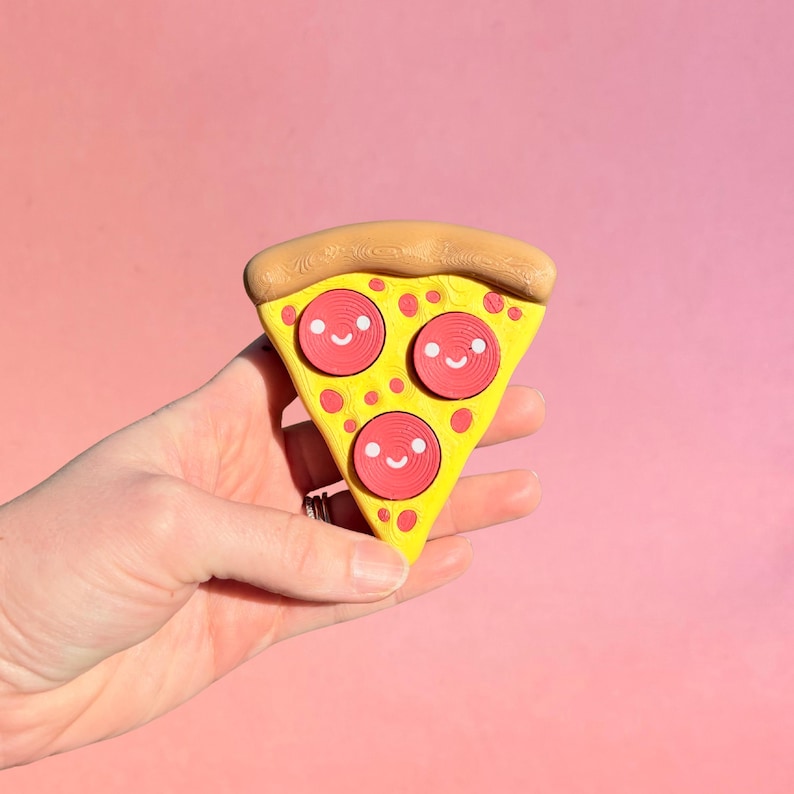 Kawaii Pizza Clicker Fidget | 3D Printed Clicky Pepperoni Fidget Toy ...