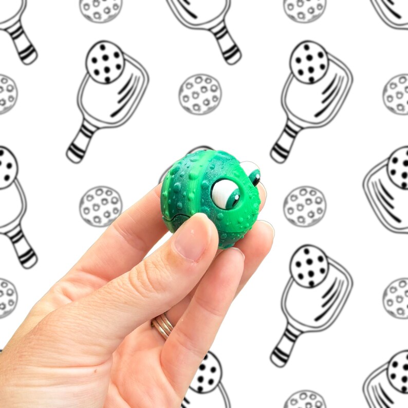 Kawaii Pickleball Fidget Toy – Cute 3D Printed Pickle Stress Ball With ...