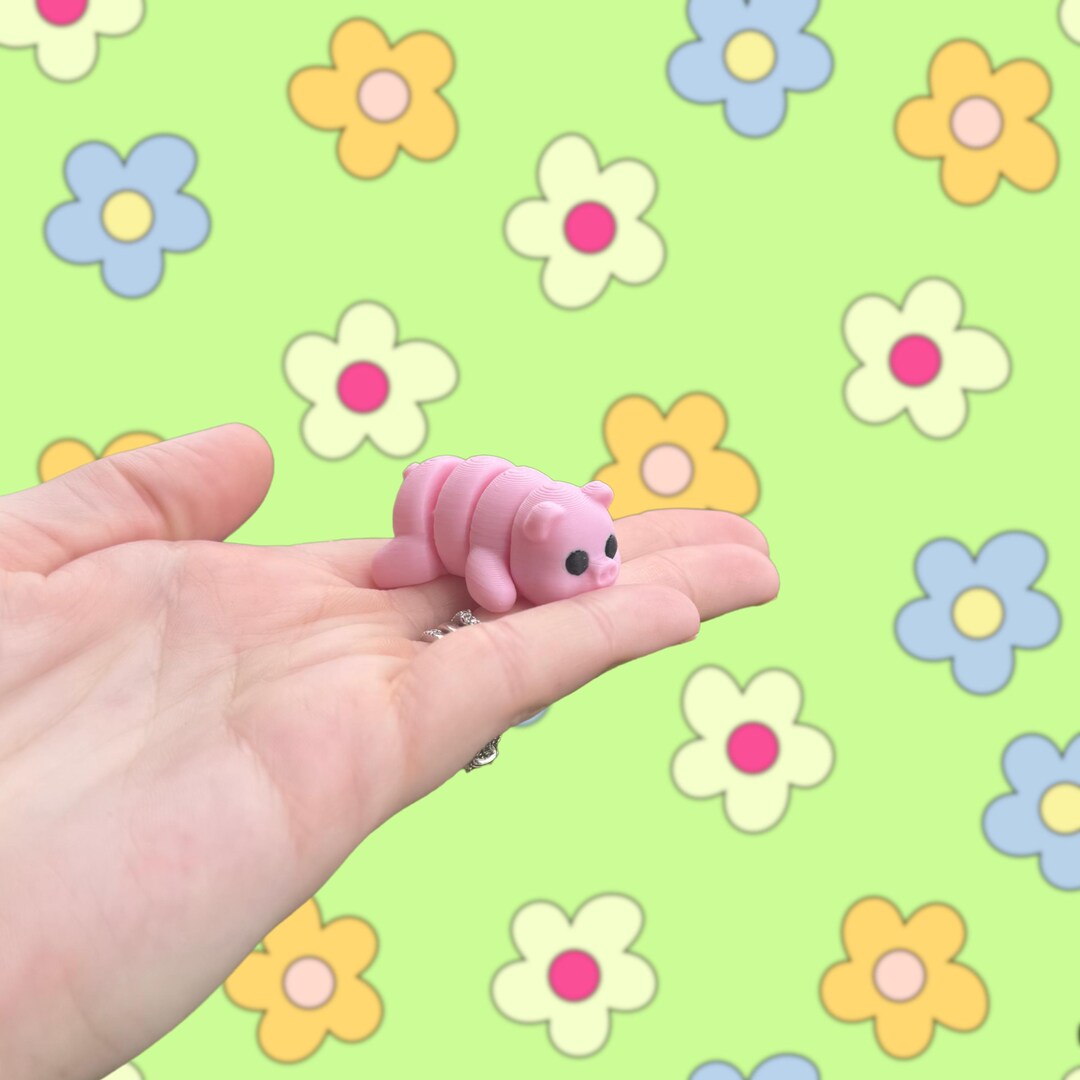 Mini Pig Fidget Toy - 3D Printed Pink Piggy for Stress Relief - Kawaii ...