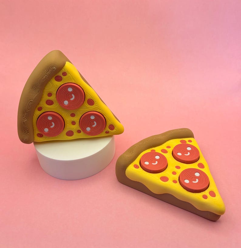 Kawaii Pizza Clicker Fidget | 3D Printed Clicky Pepperoni Fidget Toy ...