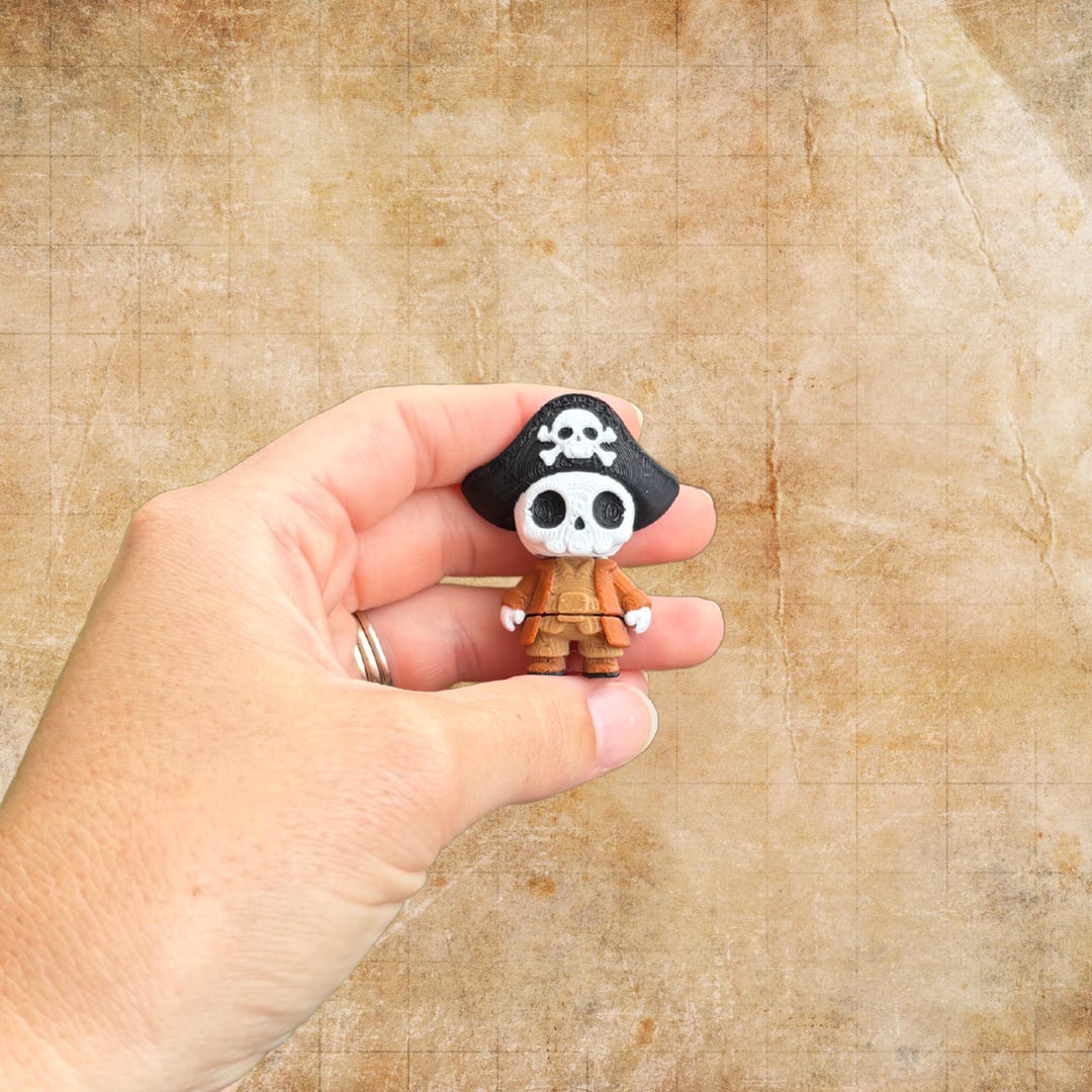Kawaii Mini Pirate Skeleton Fidget Toy - Pirate Toy - Halloween Fidget ...