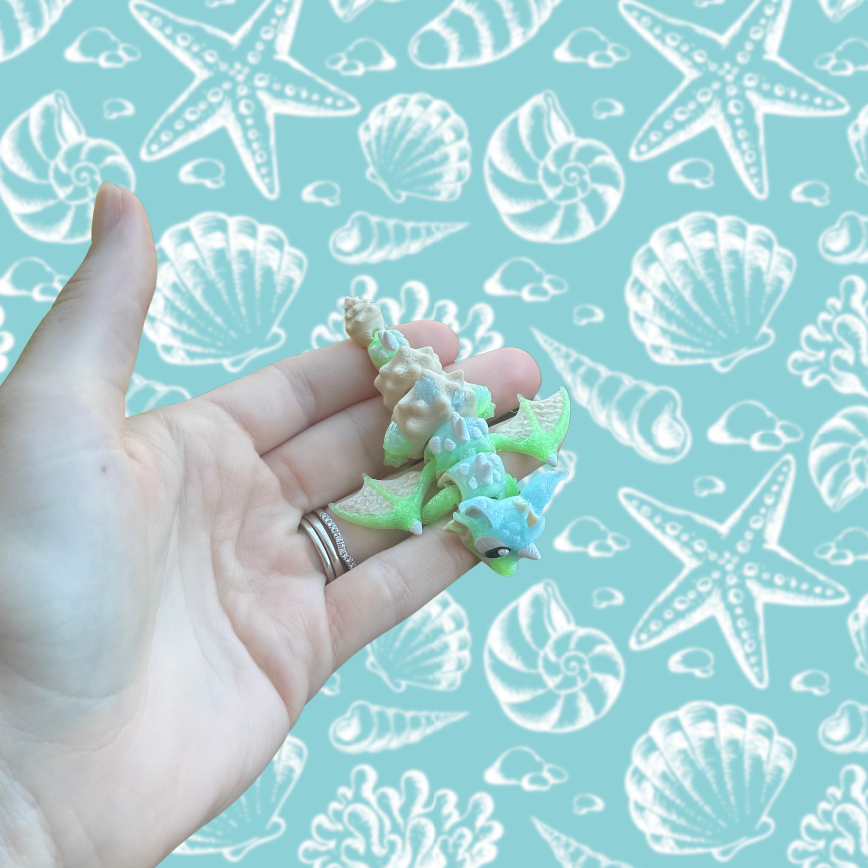 Mini Ocean Dragon Fidget - 3D Printed Sea Dragon - Seashell Dragon Toy ...