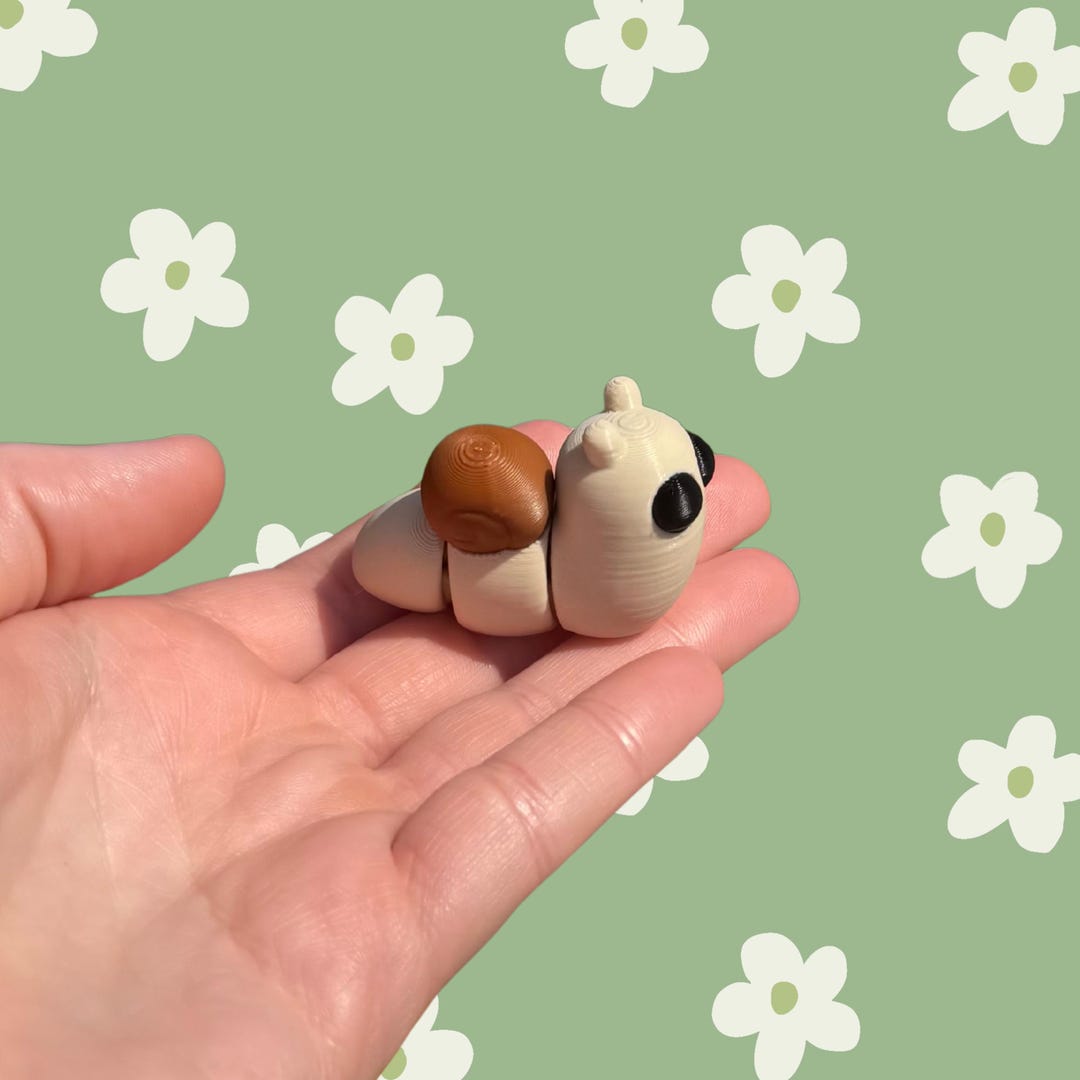 Mini Snail Fidget Toy - 3D Printed Mini Snail Sensory Toy - Articulated ...