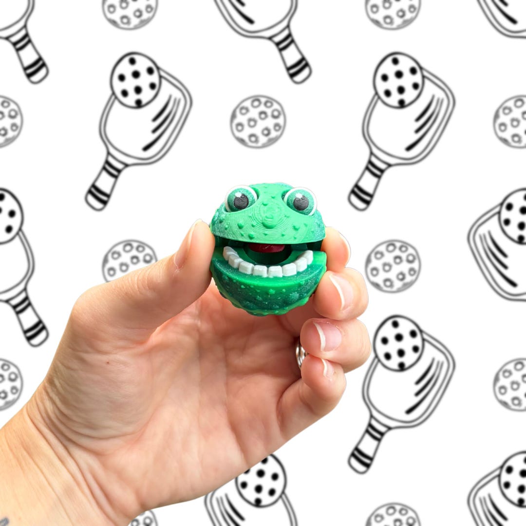 Kawaii Pickleball Fidget Toy – Cute 3D Printed Pickle Stress Ball With ...