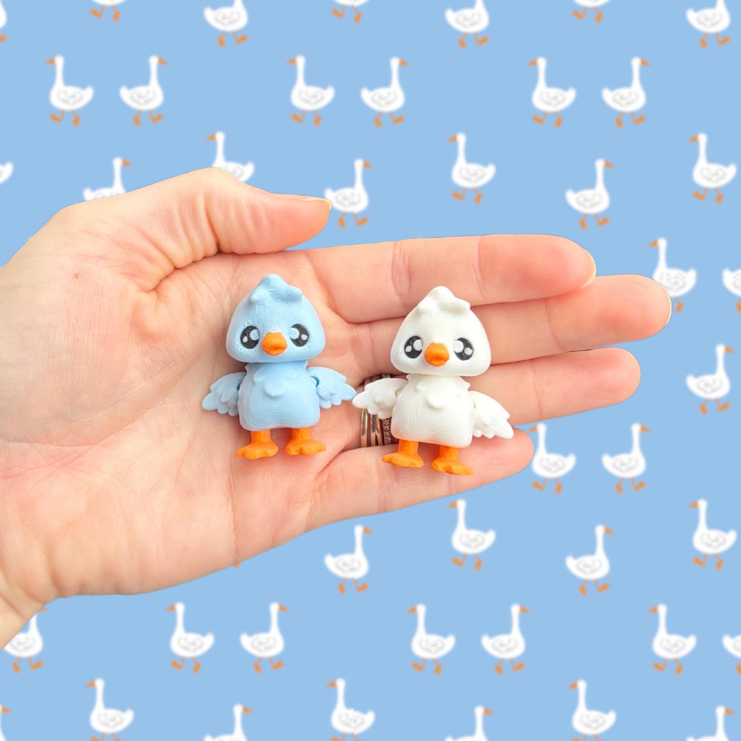 Kawaii Pixie Goose Fidget - 3D Printed Goose Figure - Cute Pixie Animal ...