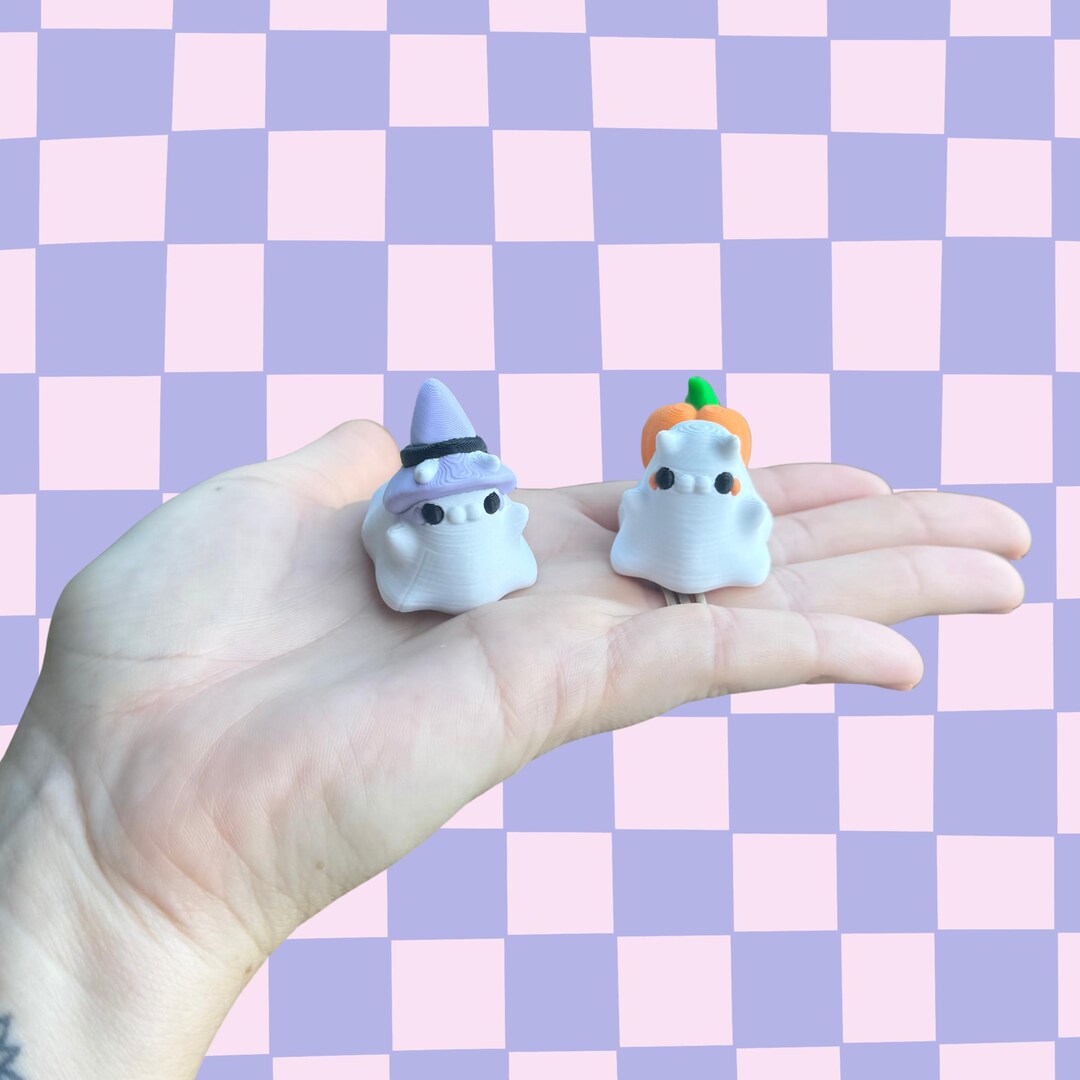 Kawaii Ghost Snail Figurines - Witch & Pumpkin 3D Printed Snails ...