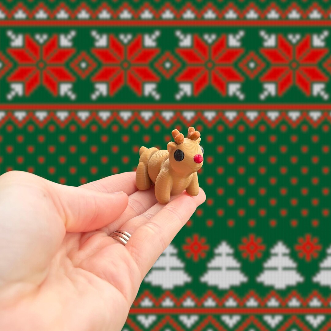 Tiny Reindeer Fidget Toy - 3D Printed Rudolph Style Desk Buddy ...