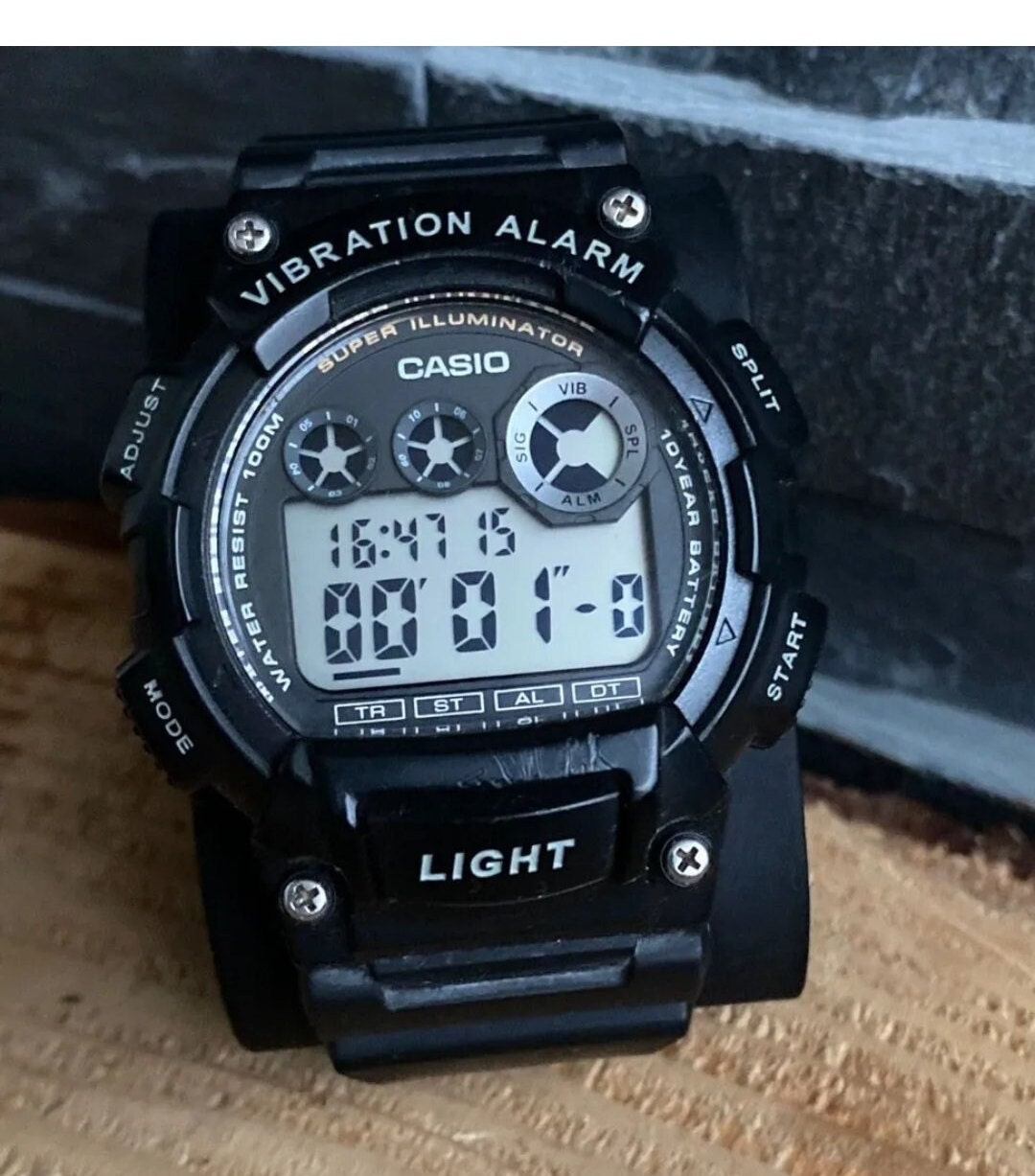 CASIO Vibration Alarm Watch Black W-735H-1AVEF - Etsy