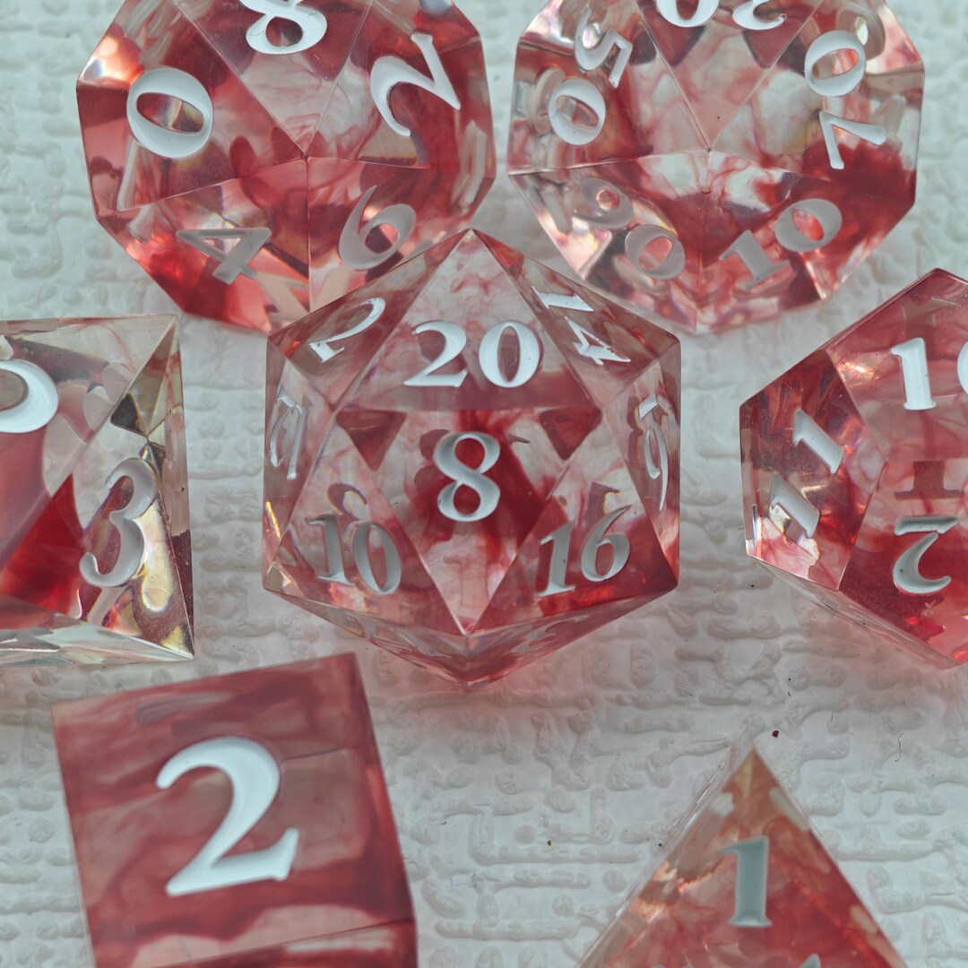Blood Dice Handmade Resin Sharp Edge Dnd Dice Set for Dnd, D&D ...