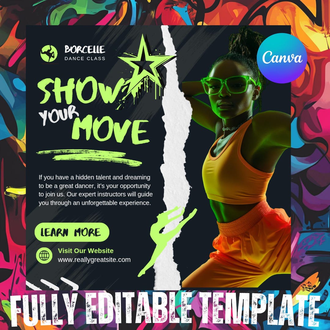 Editable Dance Class Flyer: Canva Template (digital) - Etsy
