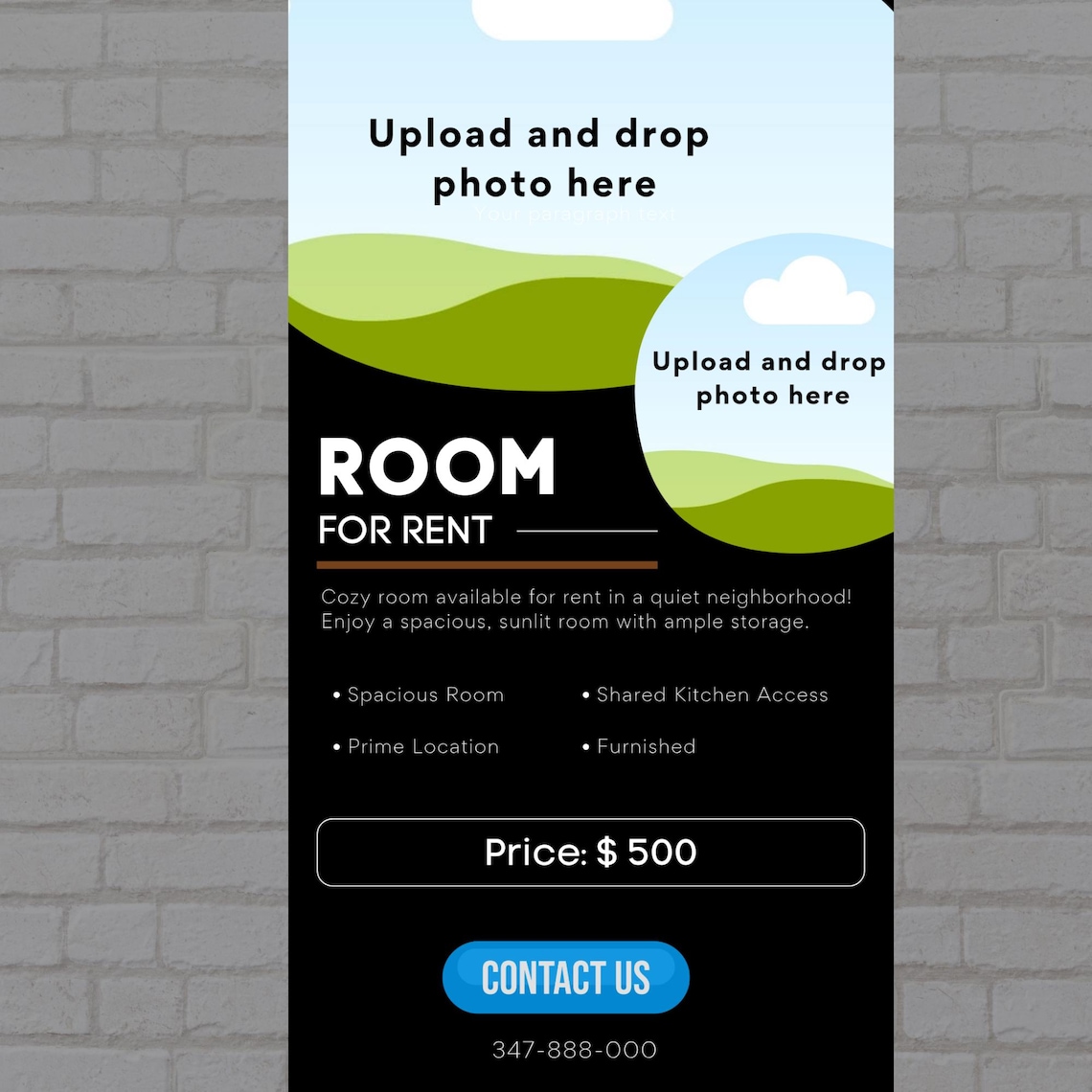 Editable Room for Rent Flyer Customizable Template for Easy Use - Etsy