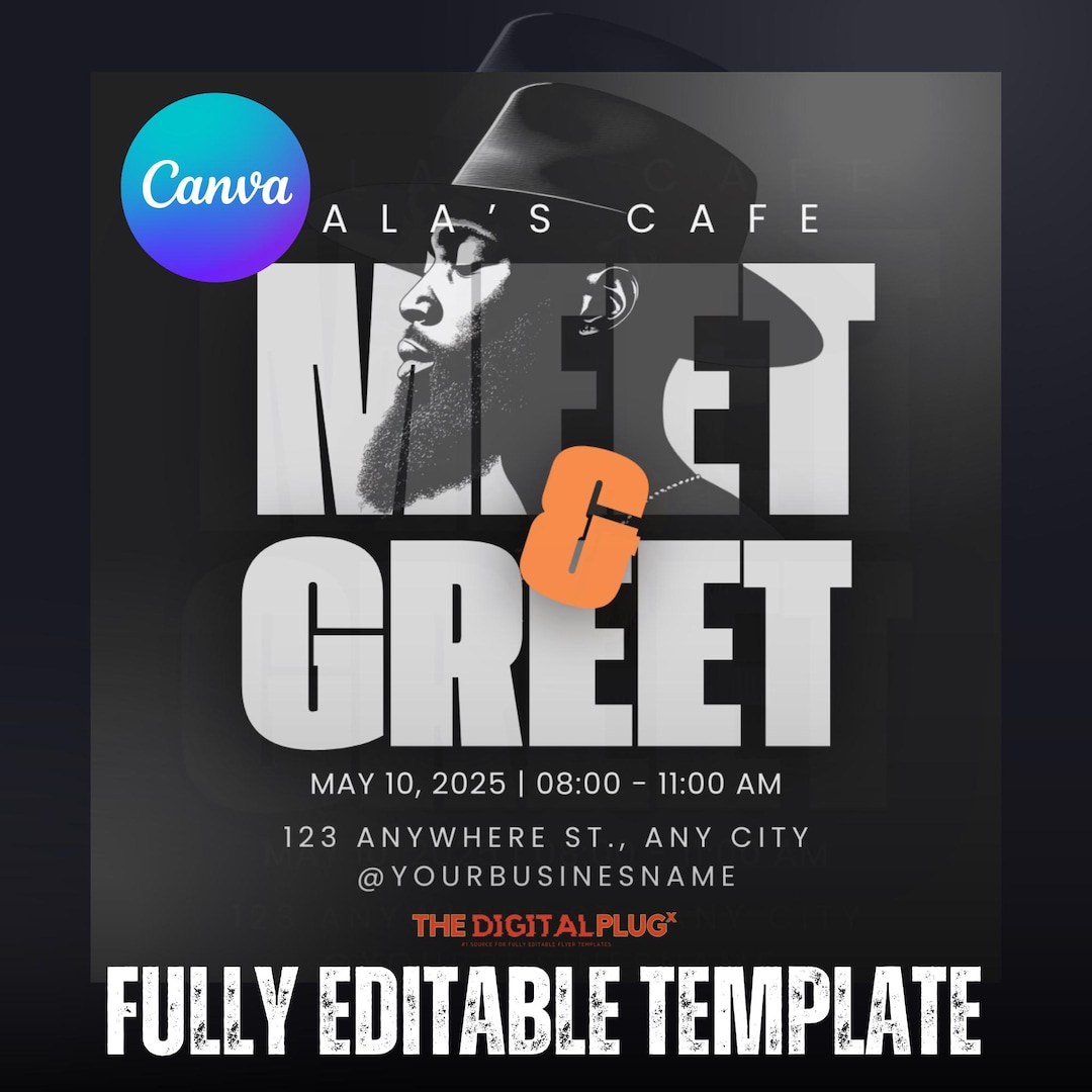 Meet & Greet Flyer Template | Editable Canva Flyer | Event Invitation ...