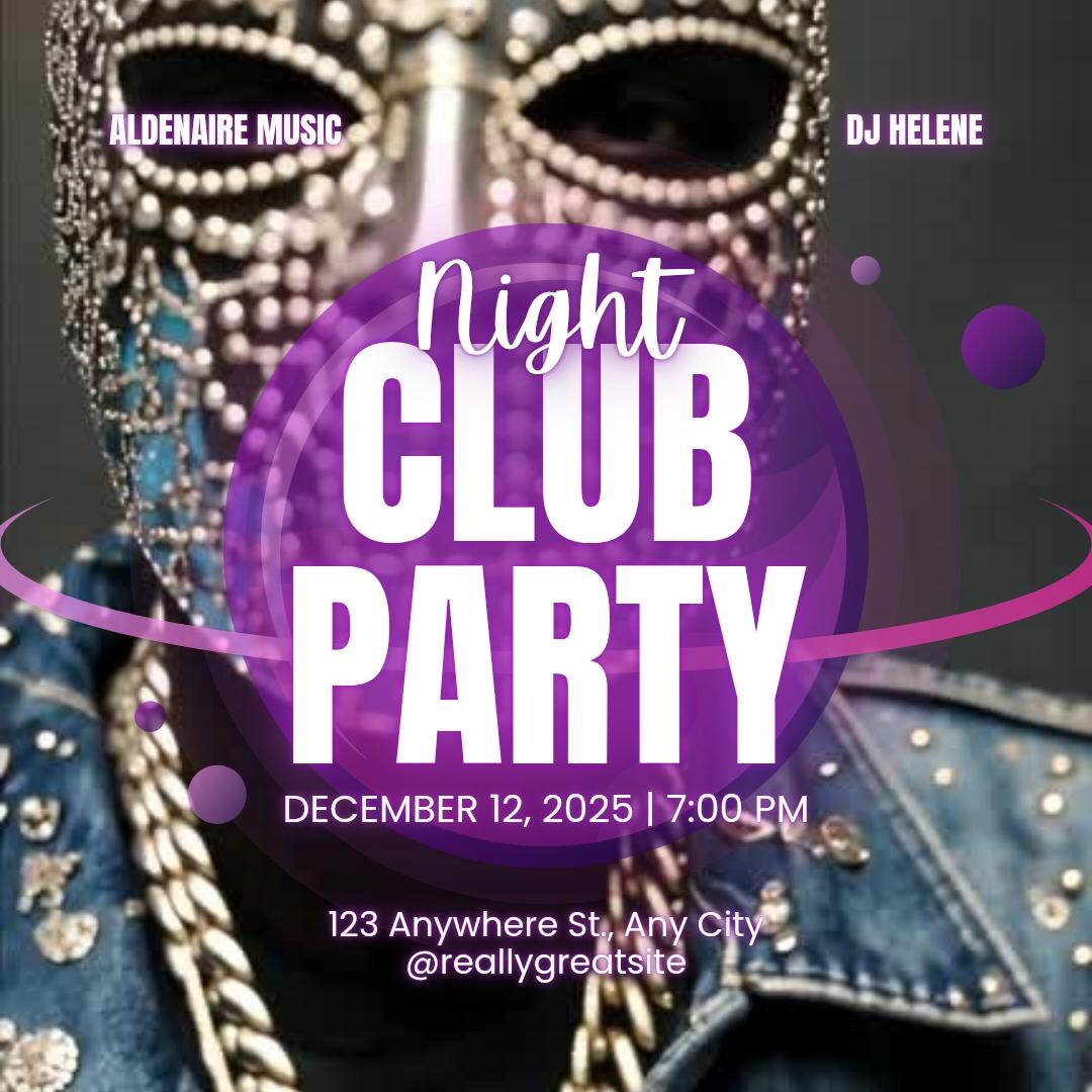 Club Flyer Editable Canva Template Party & Club Event Invitation ...