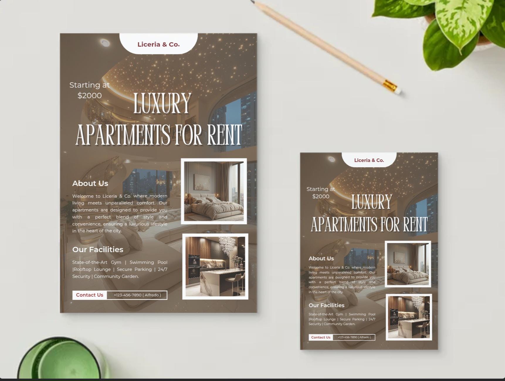 Editable Luxury Apartment Rental Flyer Template | Real Estate Marketing ...