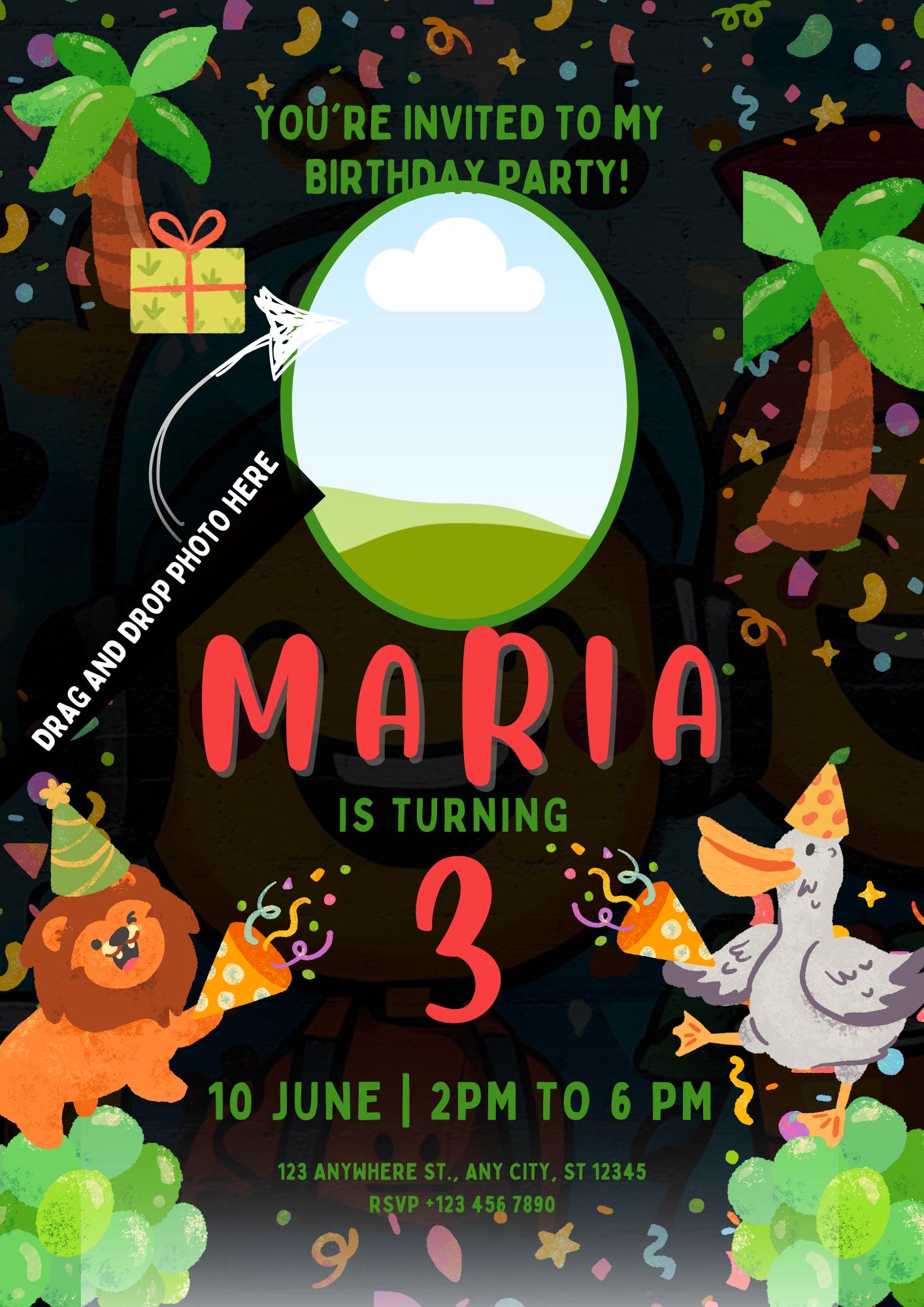 Editable Kids Birthday Flyer Instant Download | Fun & Colorful Party ...