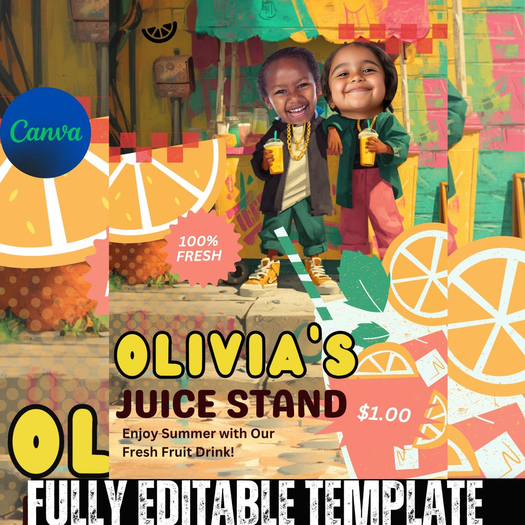 Kids Lemonade Stand Flyer: Editable Summer Business Ad (digital ...