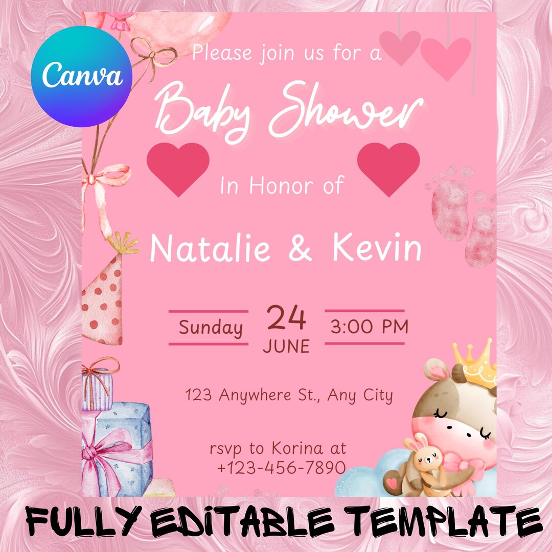 Editable Baby Shower Invitation Template: Instant Download - Etsy