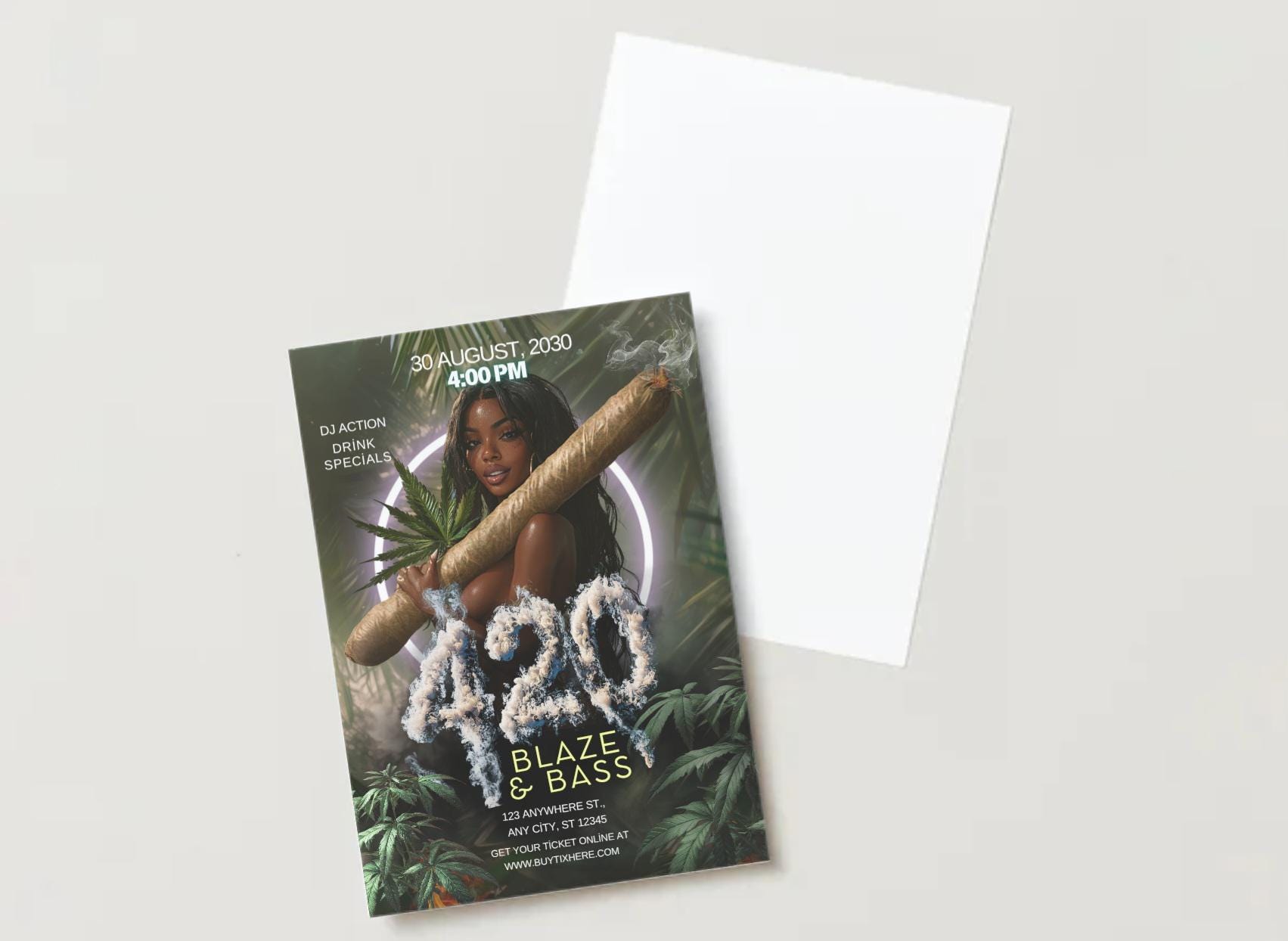 420 Party Editable Flyer | Weed Party Invitation | Digital Download ...