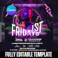Editable Friday Party Flyer - Etsy