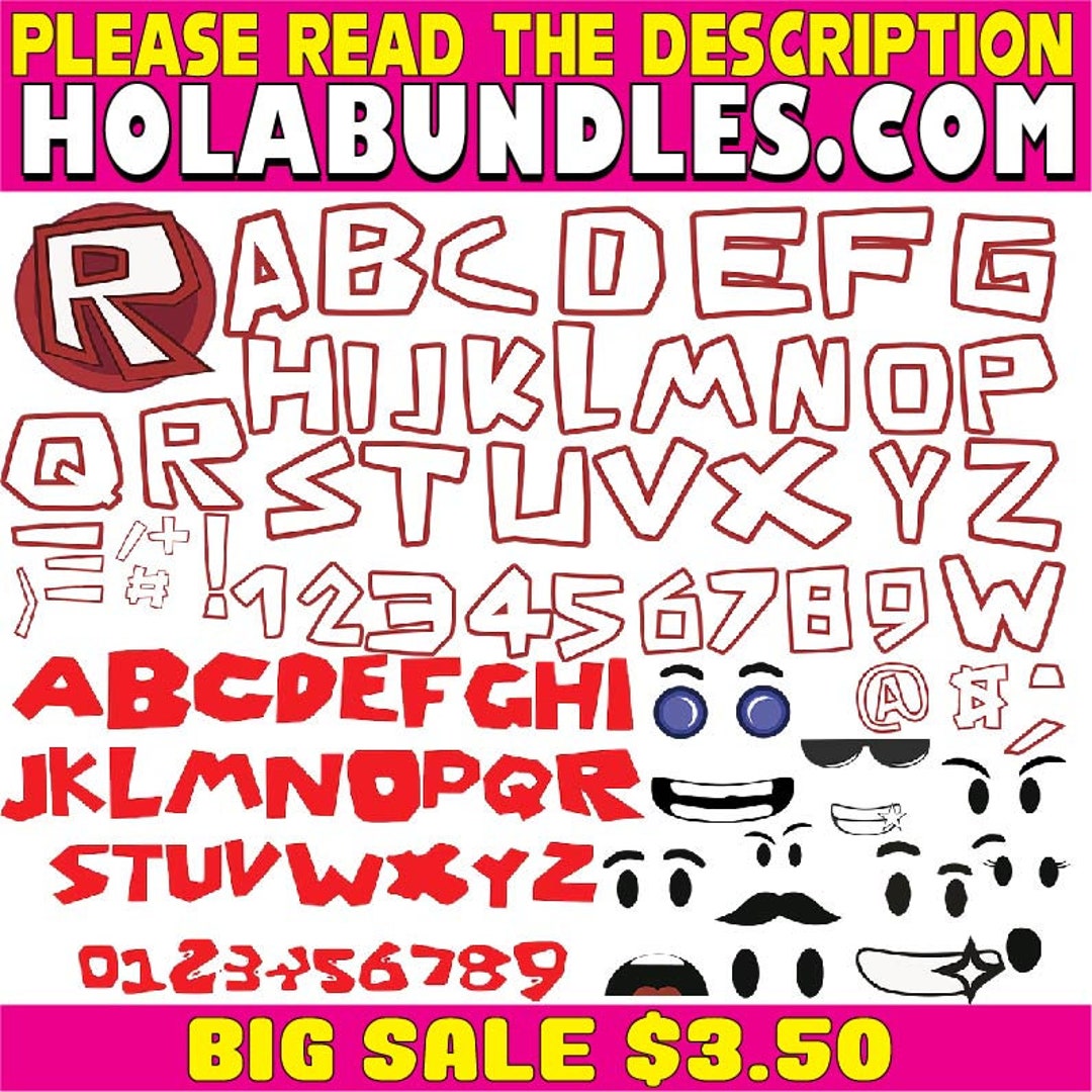 Roblox SVG Roblox Alphabet PNG Roblox TTF Digital Download Layered ...