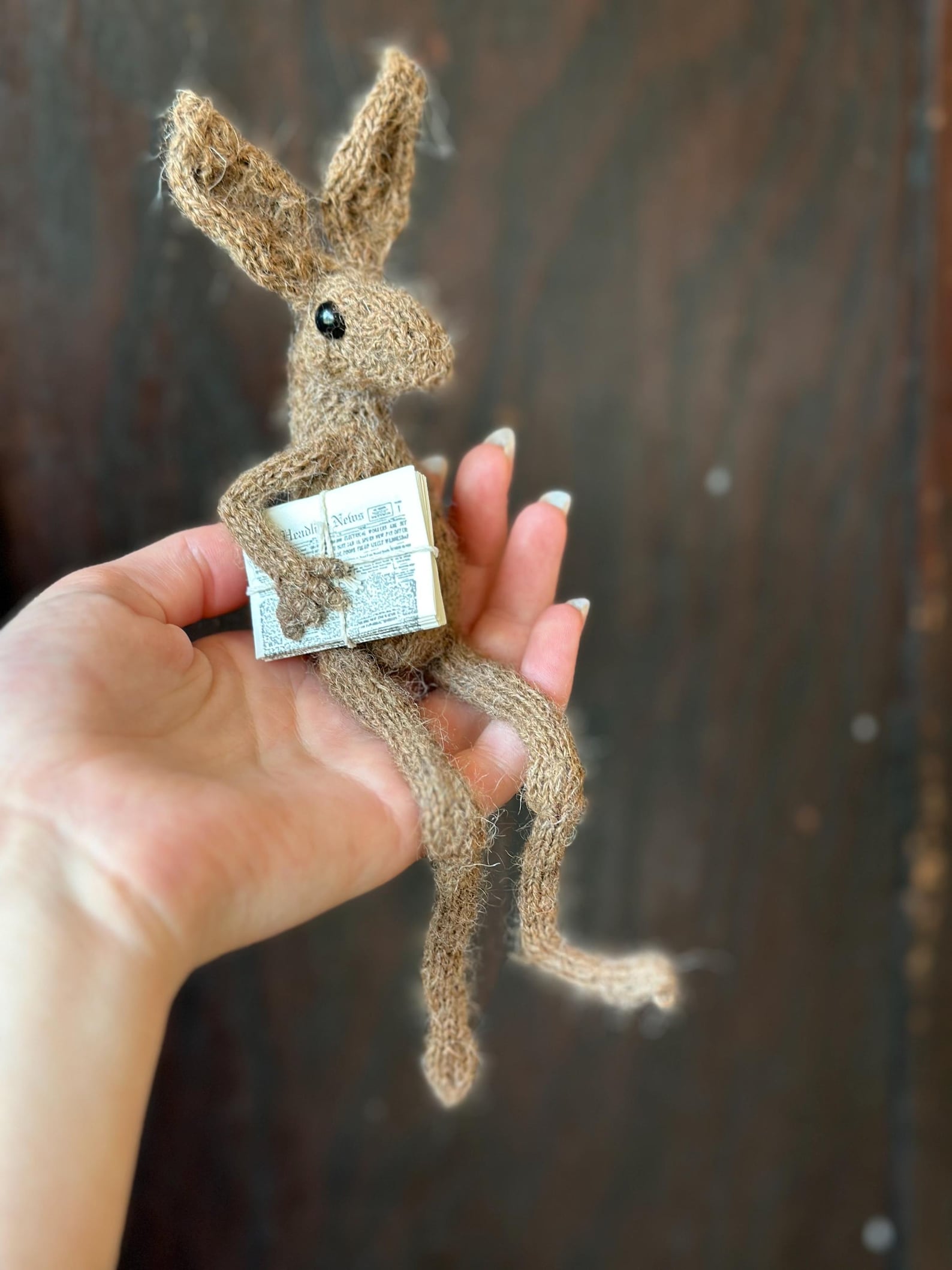 Hazelwick the Knitted Hare - Etsy