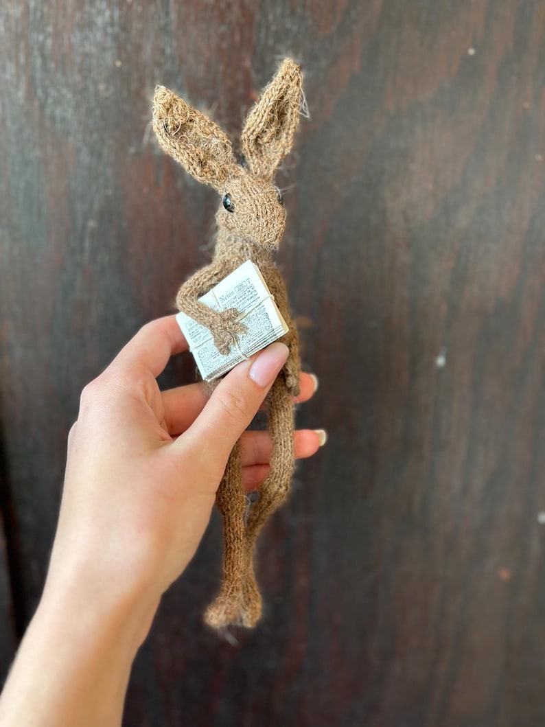 Hazelwick the Knitted Hare - Etsy