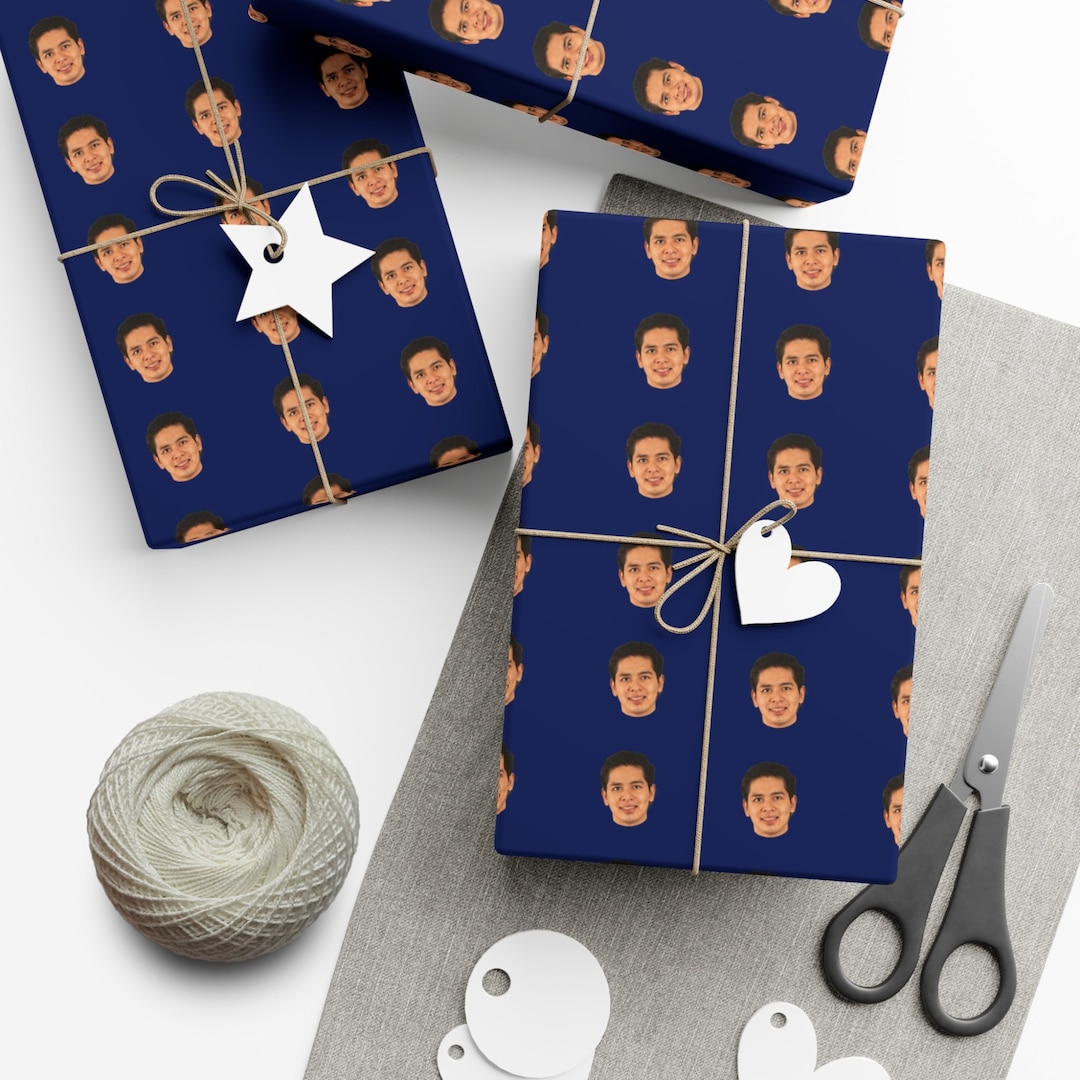 Custom Man Face Wrapping Paper Man Birthday Gift Wrapping Roll ...