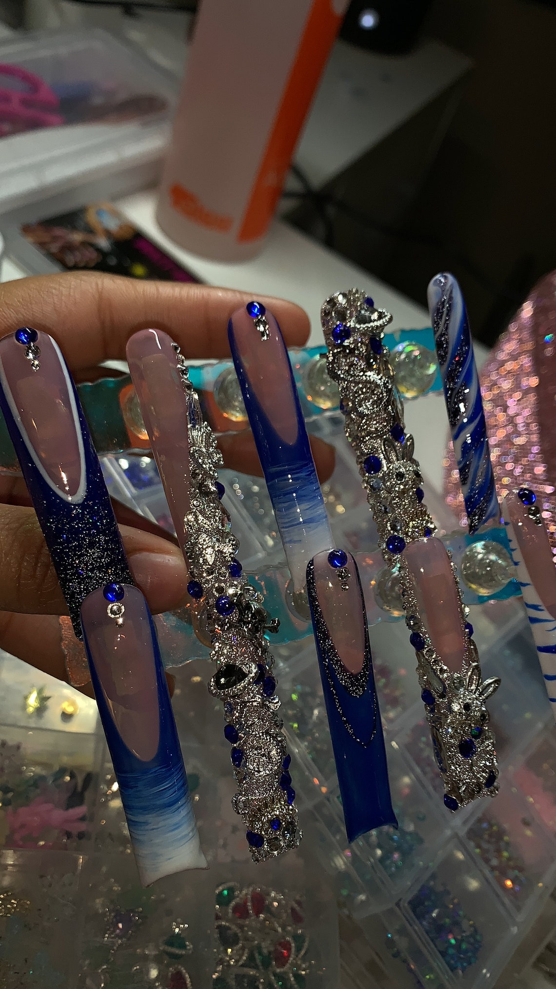 Royal Blue Luxury Press on Set - Etsy