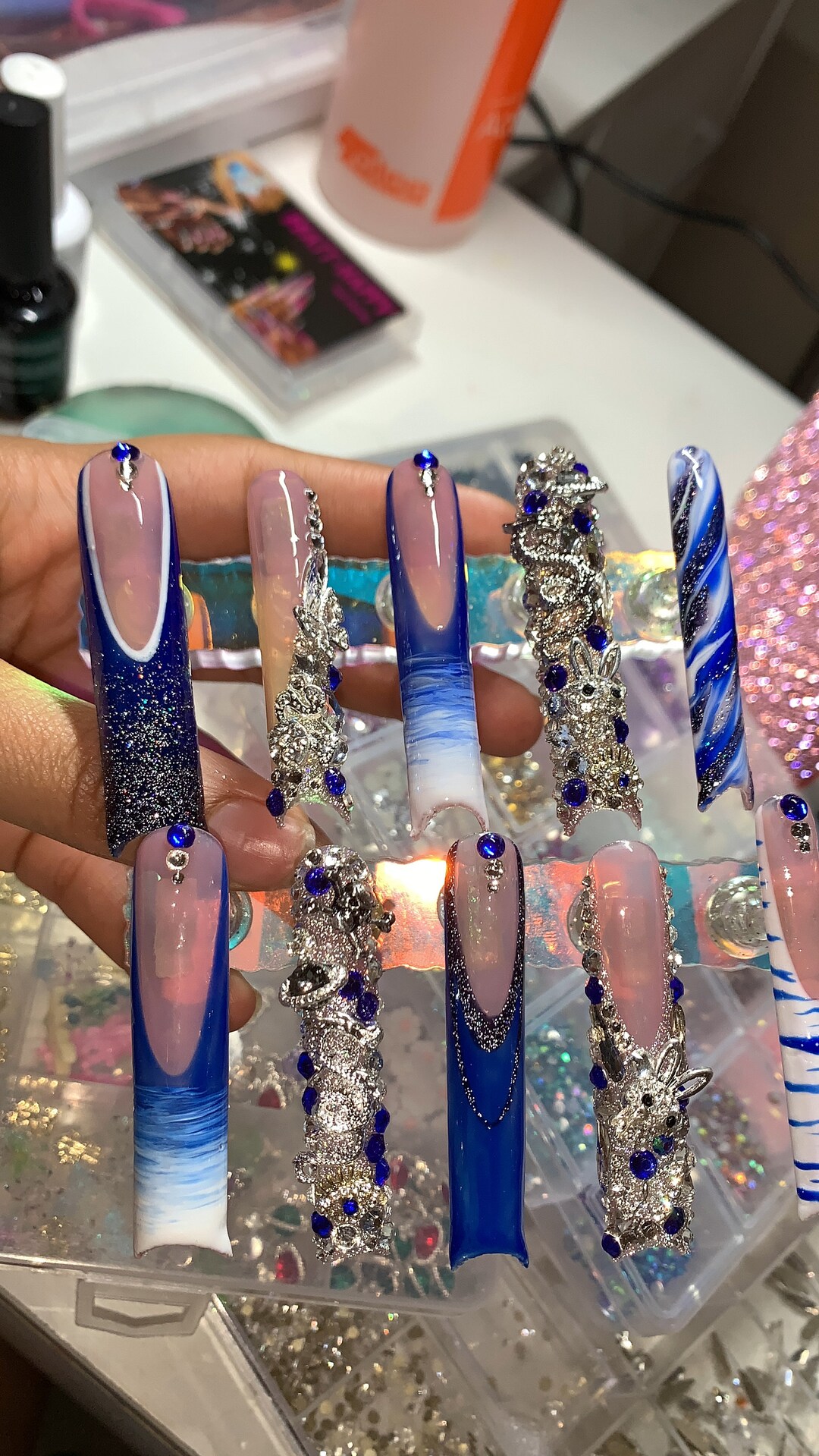 Royal Blue Luxury Press on Set - Etsy