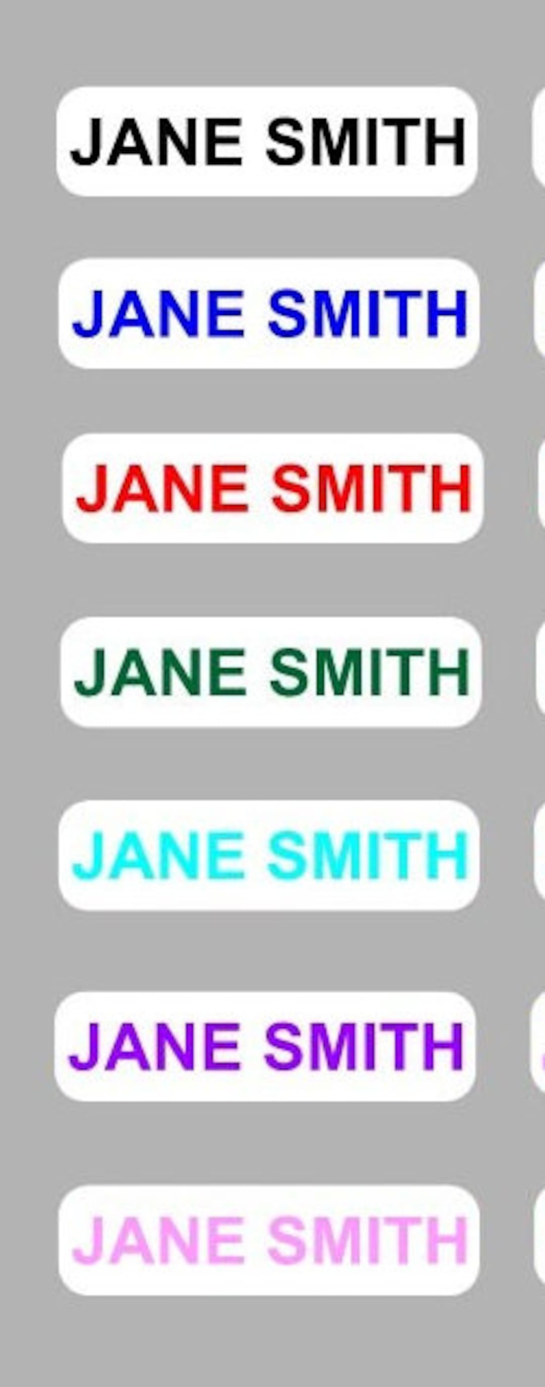 10 X Iron on Name Labels. Personalised Name Labels for Clothes. School ...