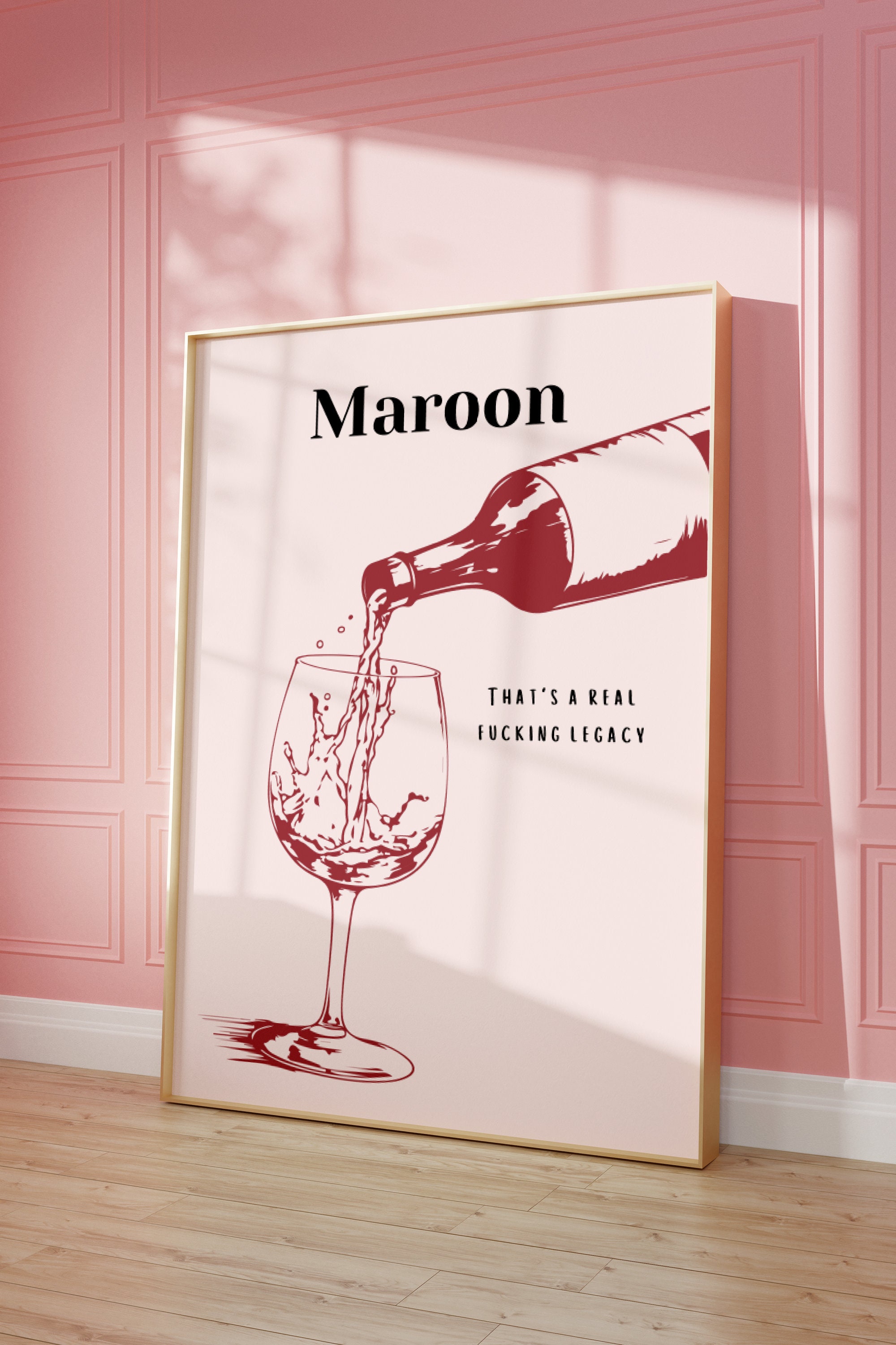 Maroon Poster Printable Wall Art Subtle Swiftie Swiftie Decor Digital ...