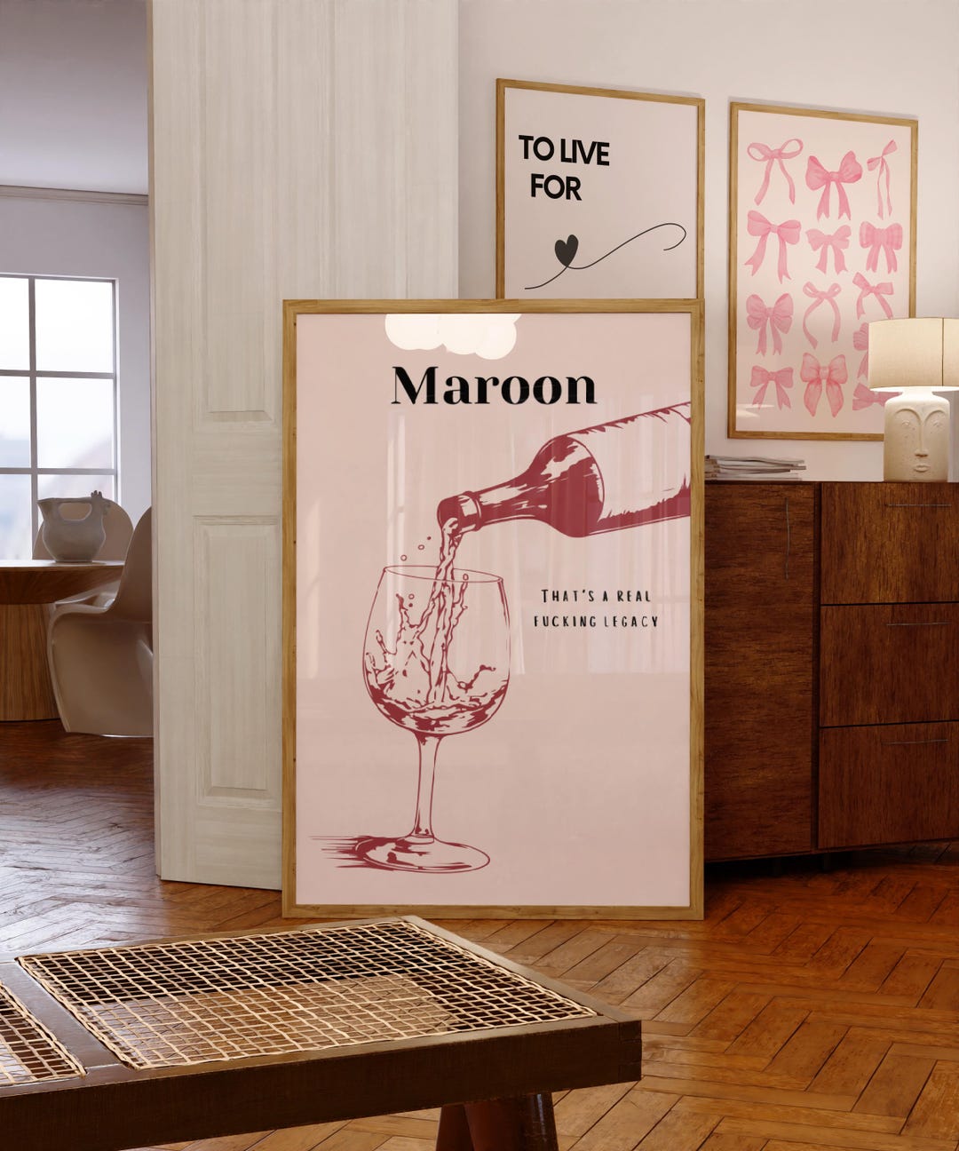 Maroon Poster | Printable Wall Art | Dorm Decor | Digital Download ...