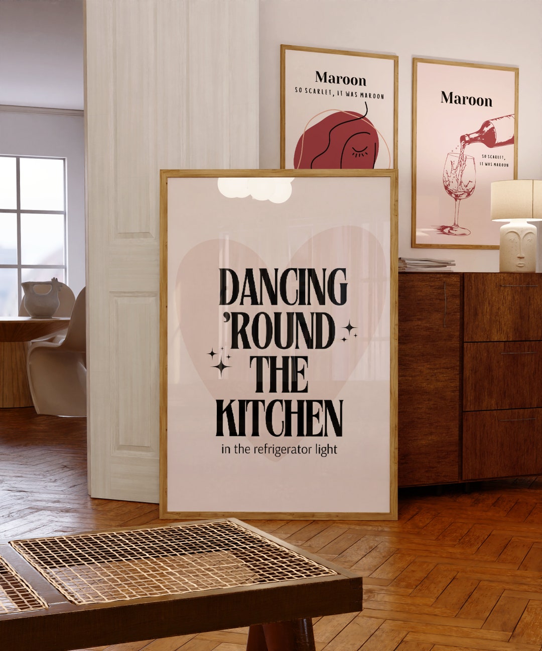 Dancing Round the Kitchen Black Poster Printable Wall Art Subtle ...